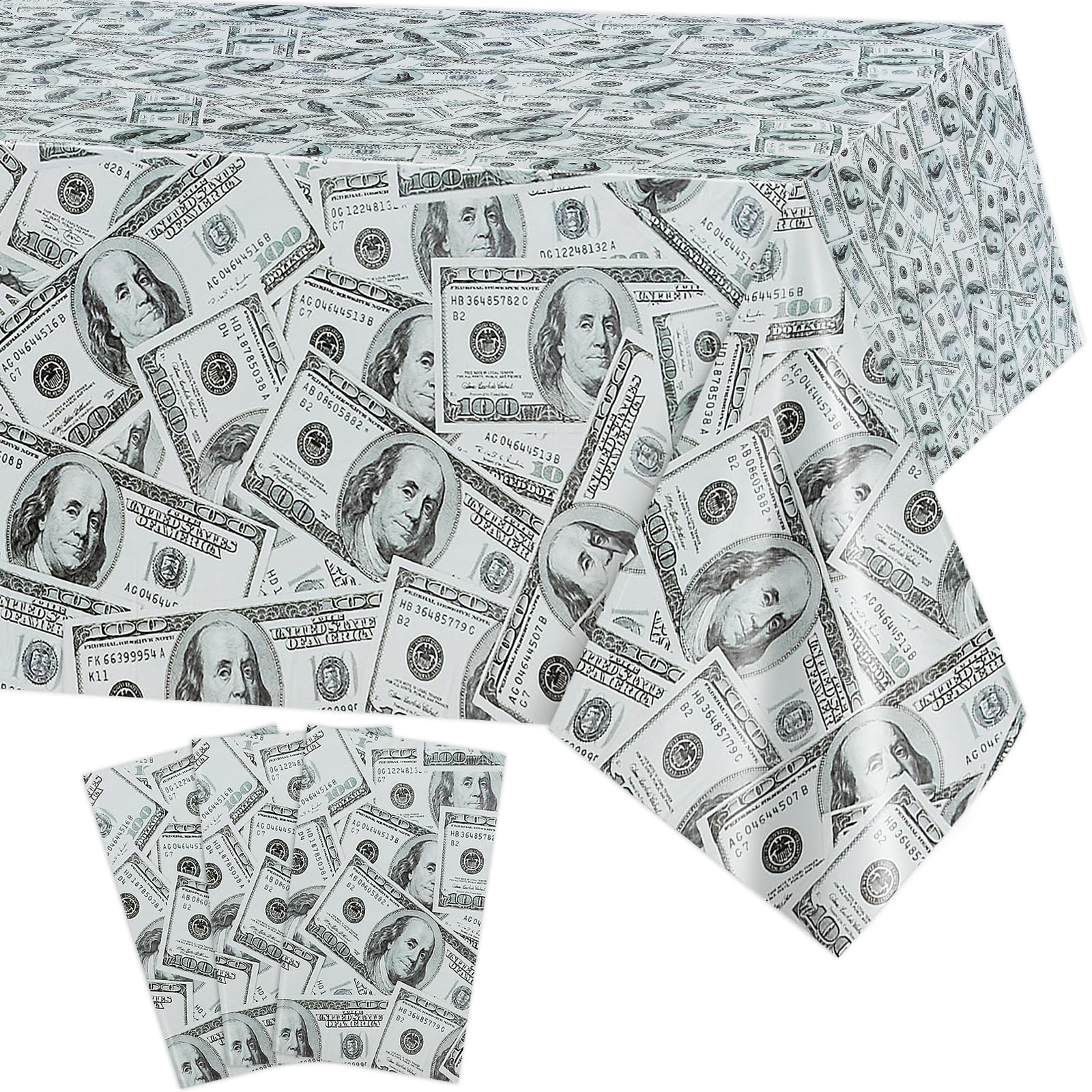 Amazon.com: PHOGARY 3 Pieces Money Table Cloth Money Theme Party ...