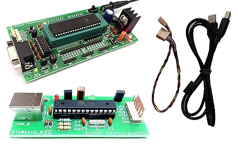 Silicon TechnoLabs ATMEL 8051 Development Board Programmer kit ZIF Socket On-Board AT89S52 ...