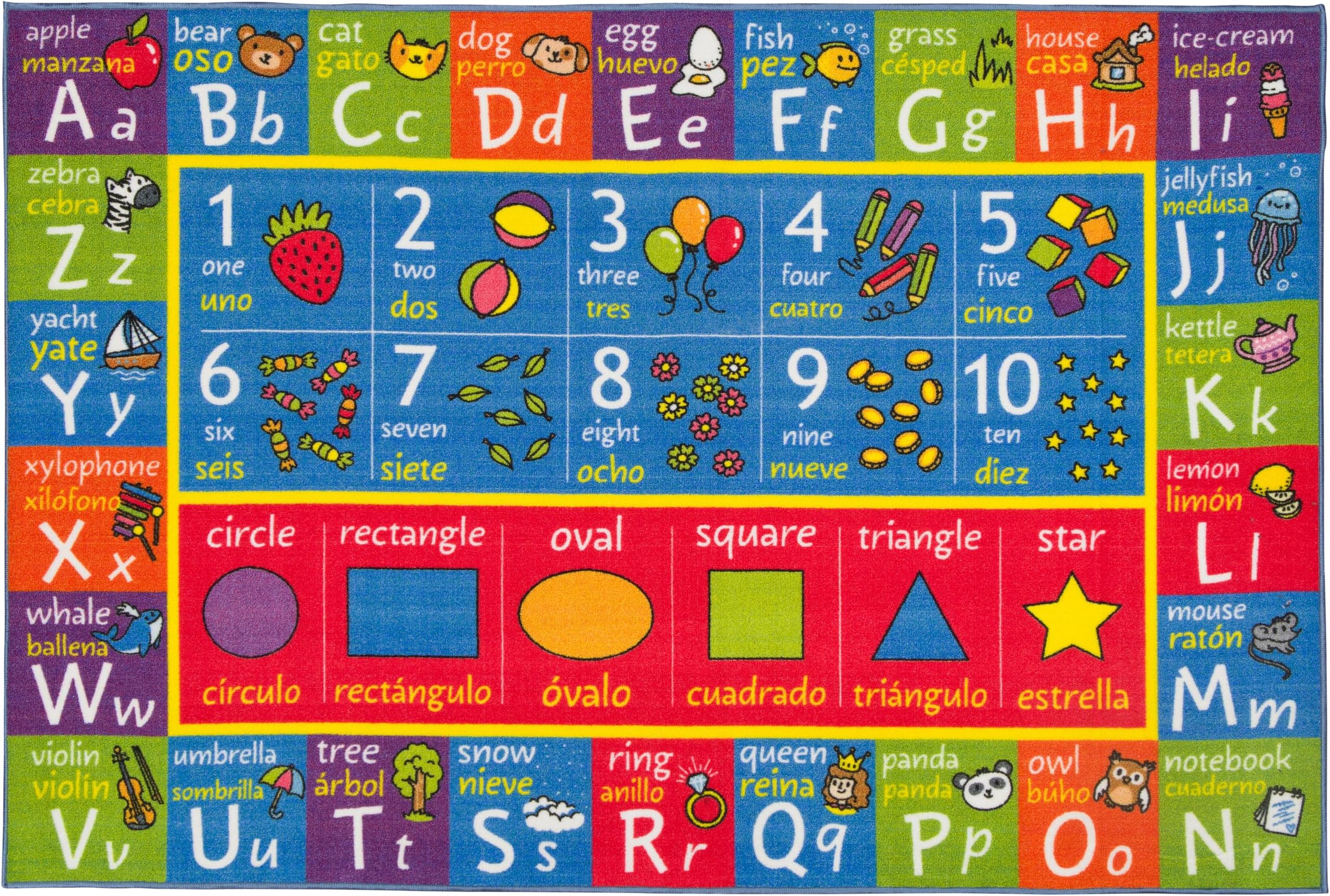Amazon.com: Capslpad Kids Rug for Learning Alphabet,Numbers,Shapes ...