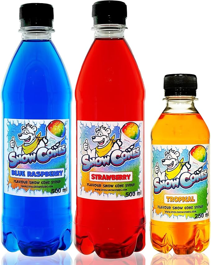 Blue Raspberry & Strawberry Syrup Pack with FREE Tropical - Compatible ...