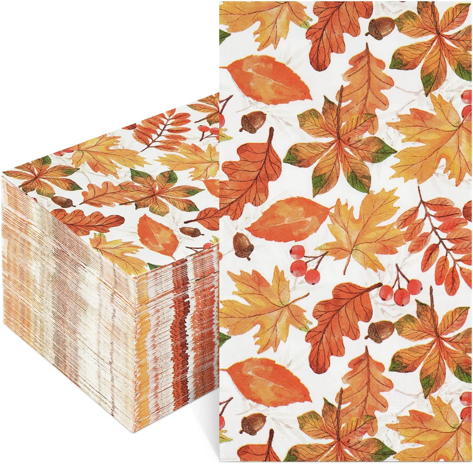 Amazon.com: Homlouue 100Pcs Fall Napkins, 3-Ply Fall Leaves Paper ...