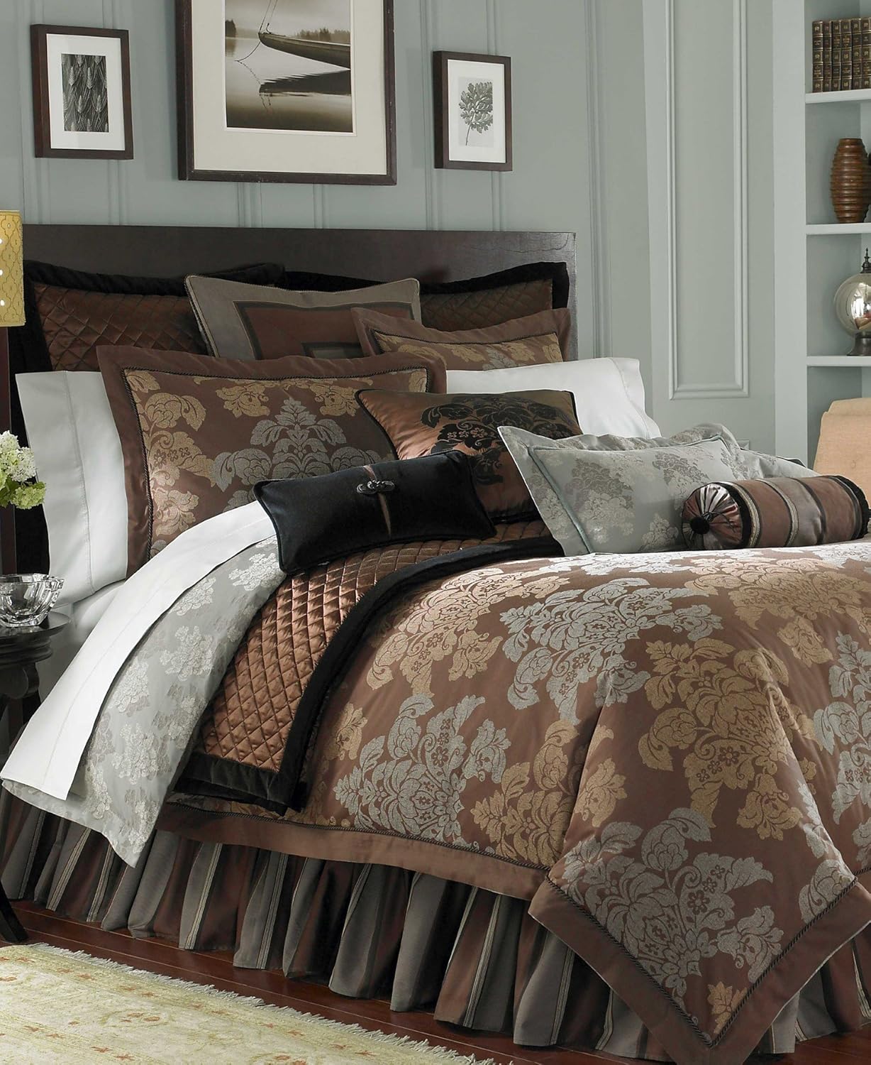 Amazon.com: Waterford Keegan (Kendrick) Euro Sham Block Damask : Home ...