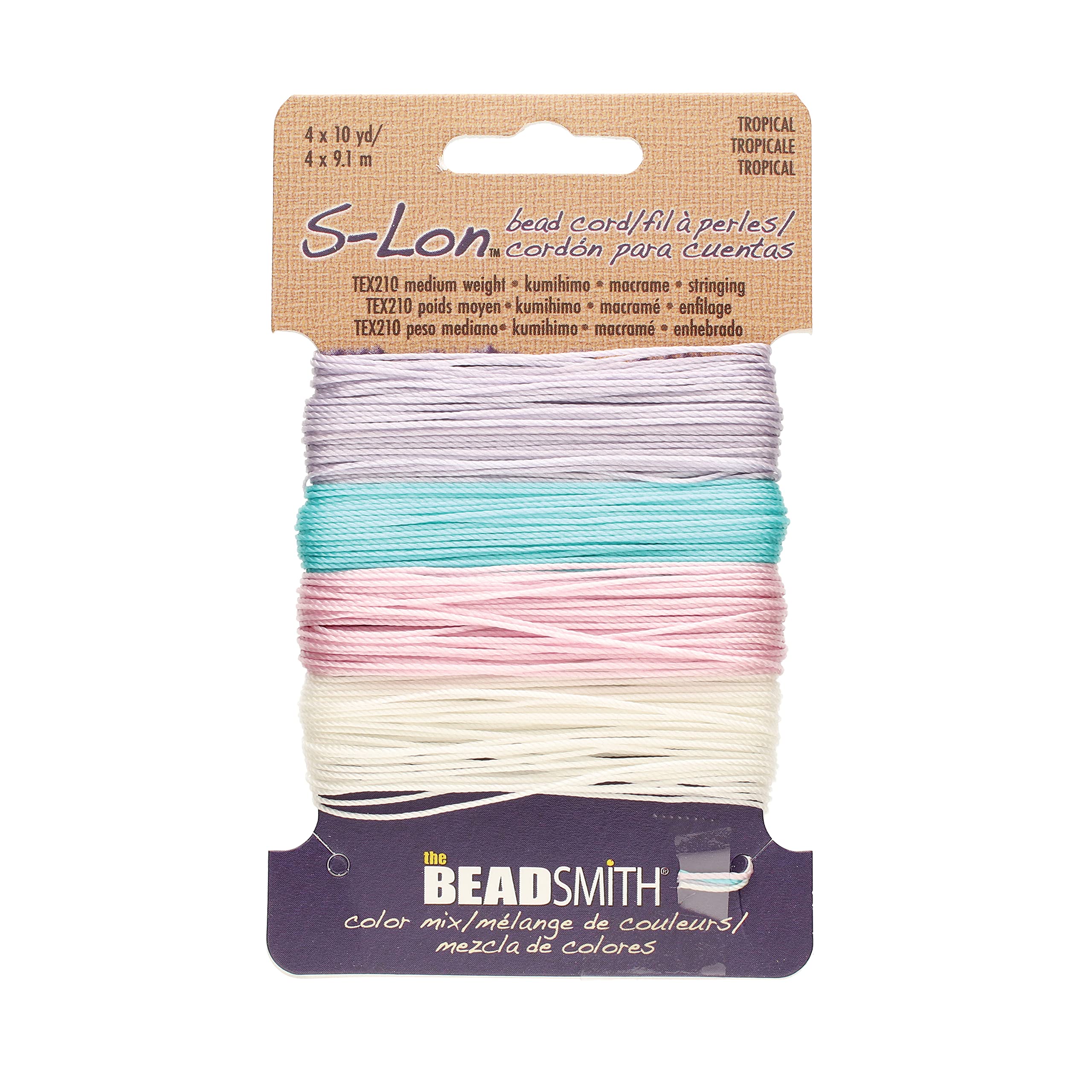 Amazon.com: The Beadsmith S-Lon Bead Cord – .5 mm Twisted Nylon Cord ...