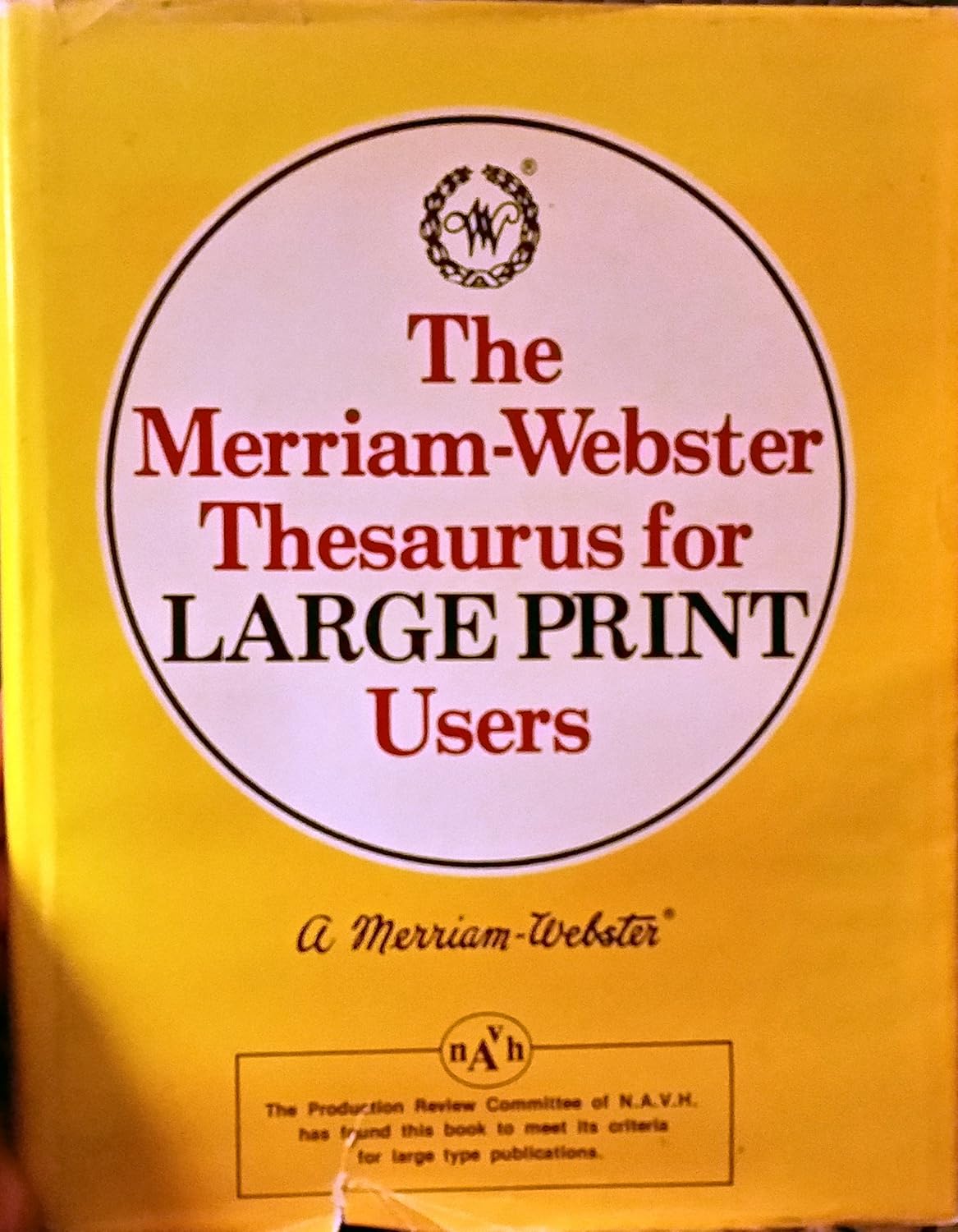 The Merriam-Webster thesaurus for large print users: Merriam-Webster ...