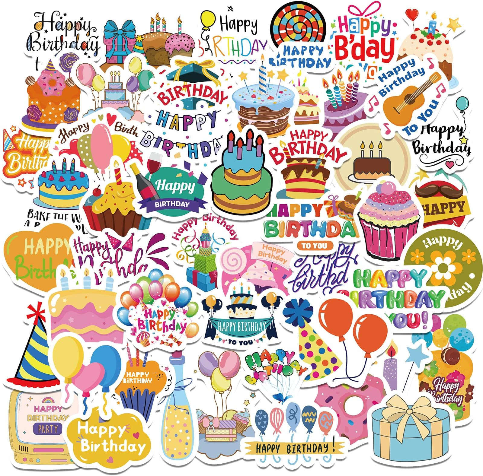 Amazon.com: Cute Stickers,50 Pcs Cartoon Kawaii Decals for Girls,Happy ...