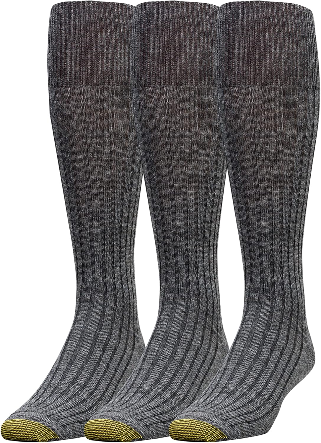 GOLDTOE Men's Windsor Wool Over The Calf Socks 3 Pack