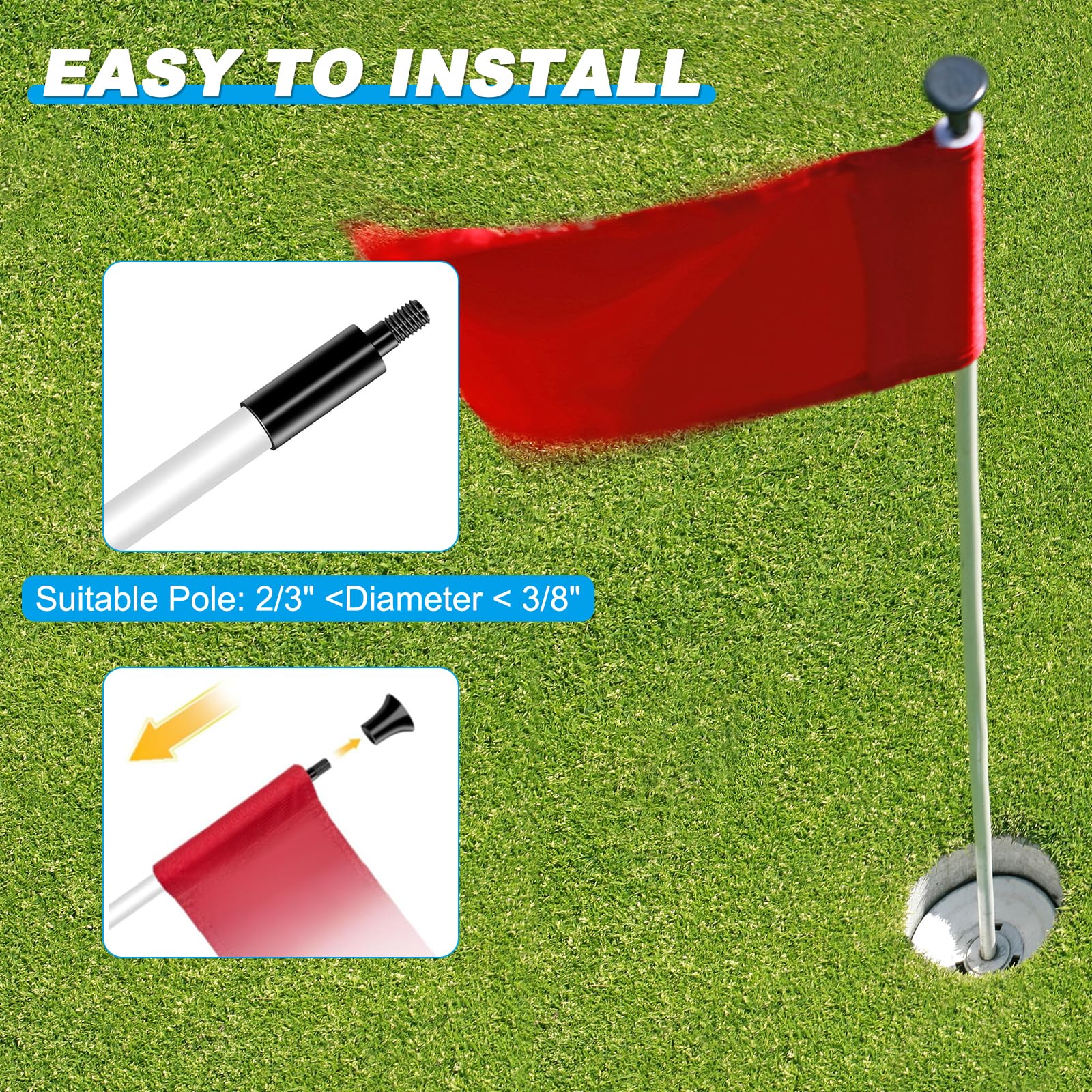 PATIKIL 7 x 5 Inch Golf Flag, 6 Pcs 420D Nylon Mini Garden Pin Flags ...