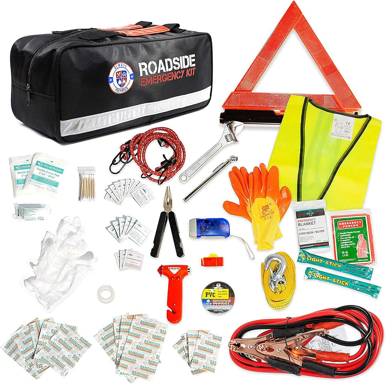 Amazon.com: Always Prepared Premium 125 Piece Roadside Emergency ...