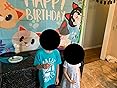 Amazon.com: Happy Birthday Banner Backdrop Sky Blue Cute Cat Theme ...