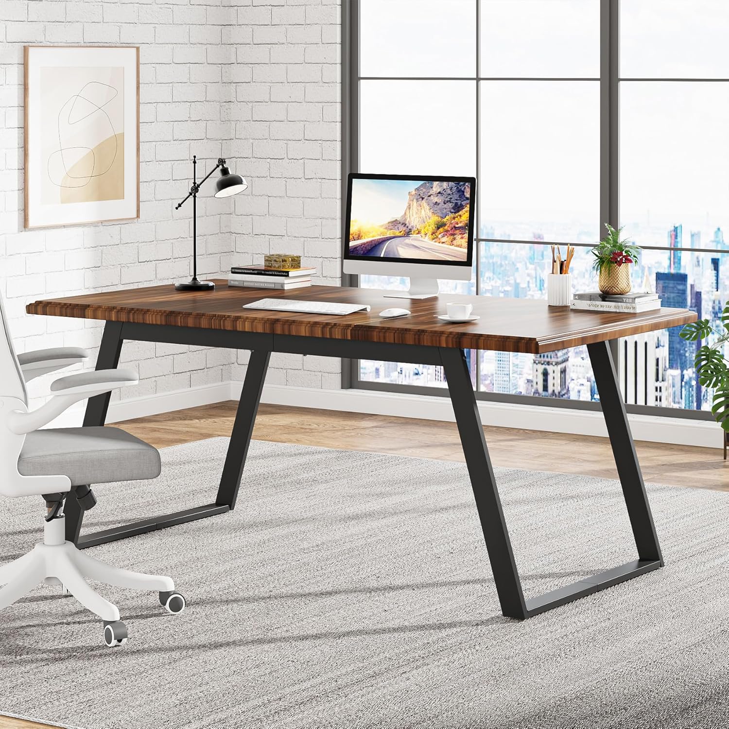 Amazon.com: Tribesigns 63 Inch Executive Desk, Large Computer Office ...