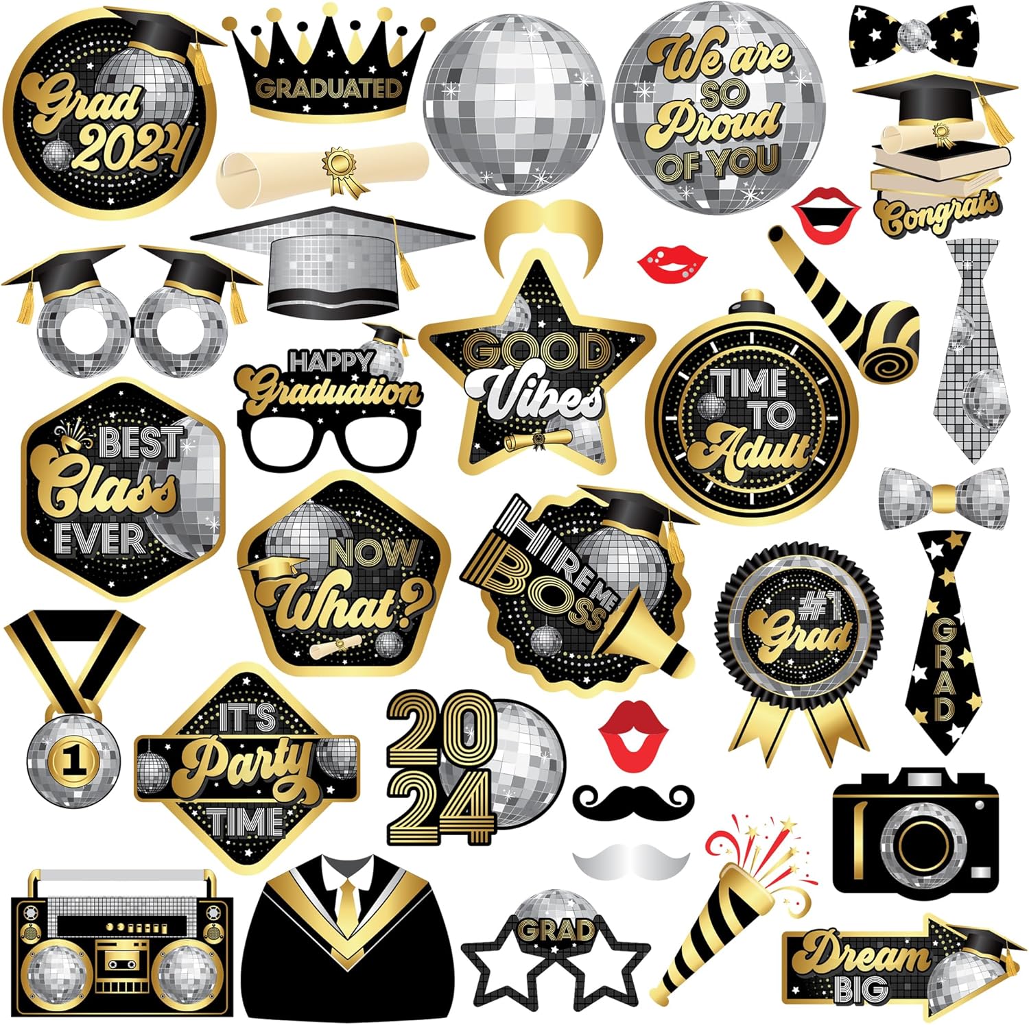 Amazon.com: KatchOn, Graduation Photo Booth Props 2024 - Big, Pack of ...