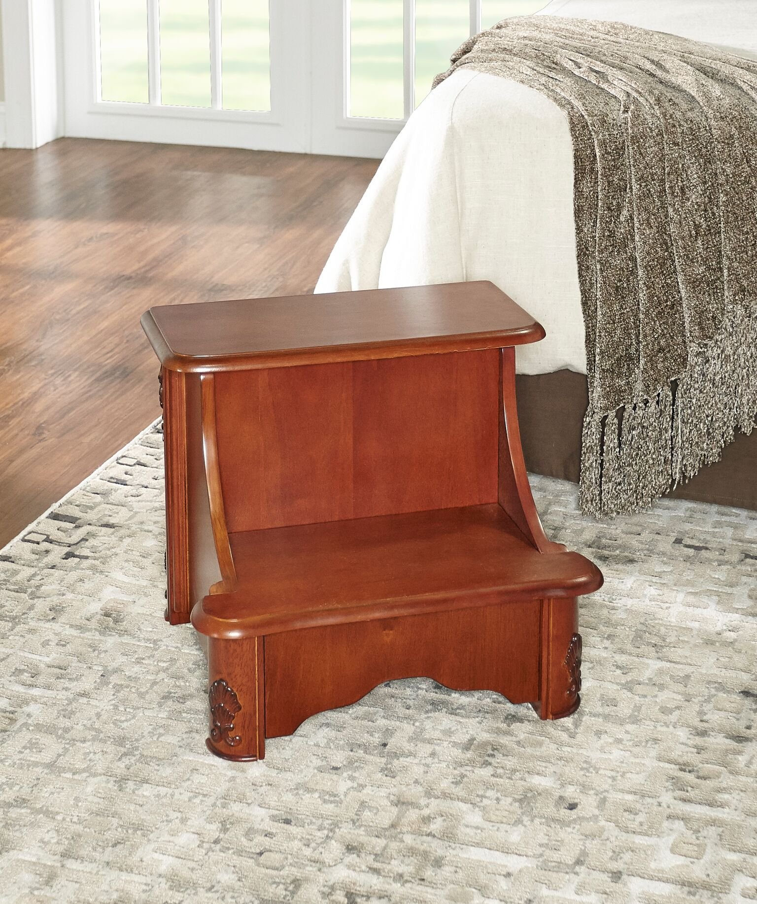 Powell Woodbury Mahogany Bed Step with Storage