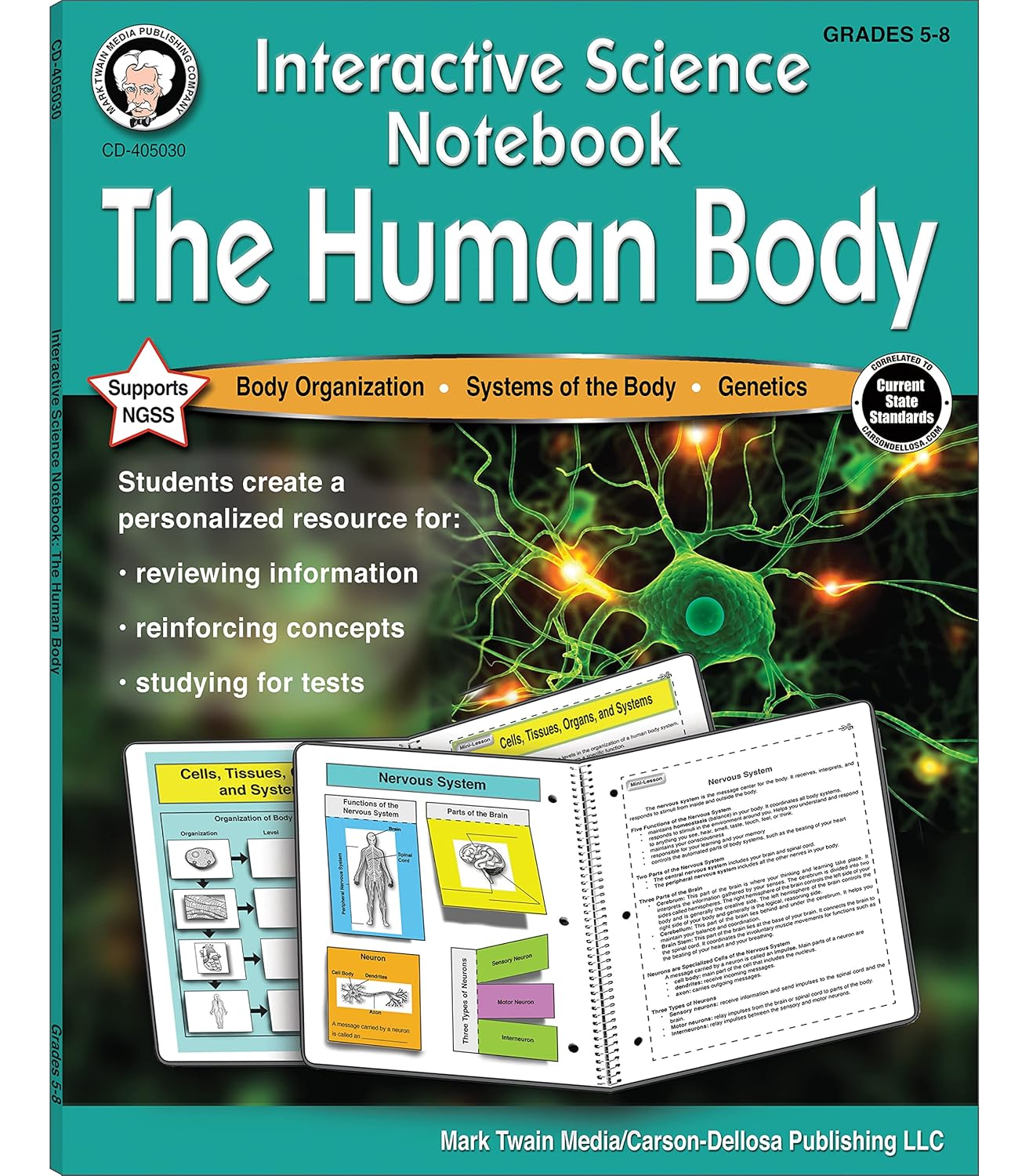 Amazon.com: Mark Twain The Human Body Science Book, Personalized Study ...