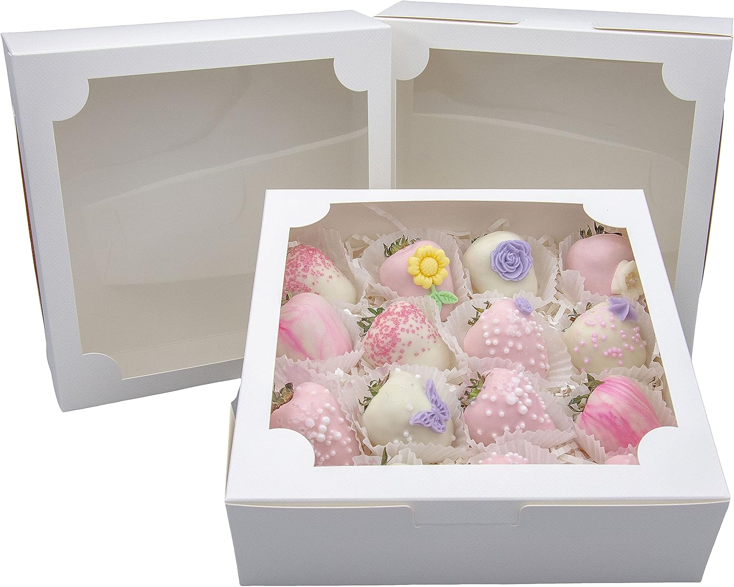 Amazon.com: Capkyke 20pcs 8x8x2.5 Inch White Bakery Boxes Cookie Boxes ...