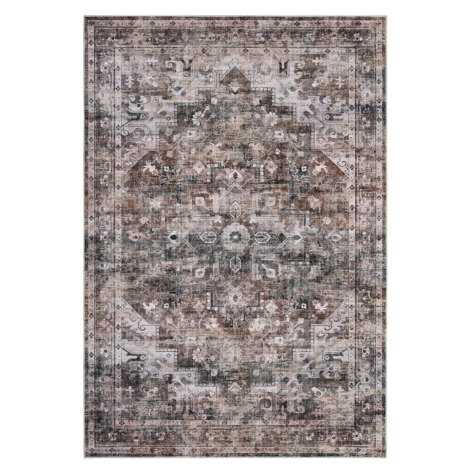 Washable Rug Boho Oriental Rug 9x12 Area Rug for Living Room Tribal ...