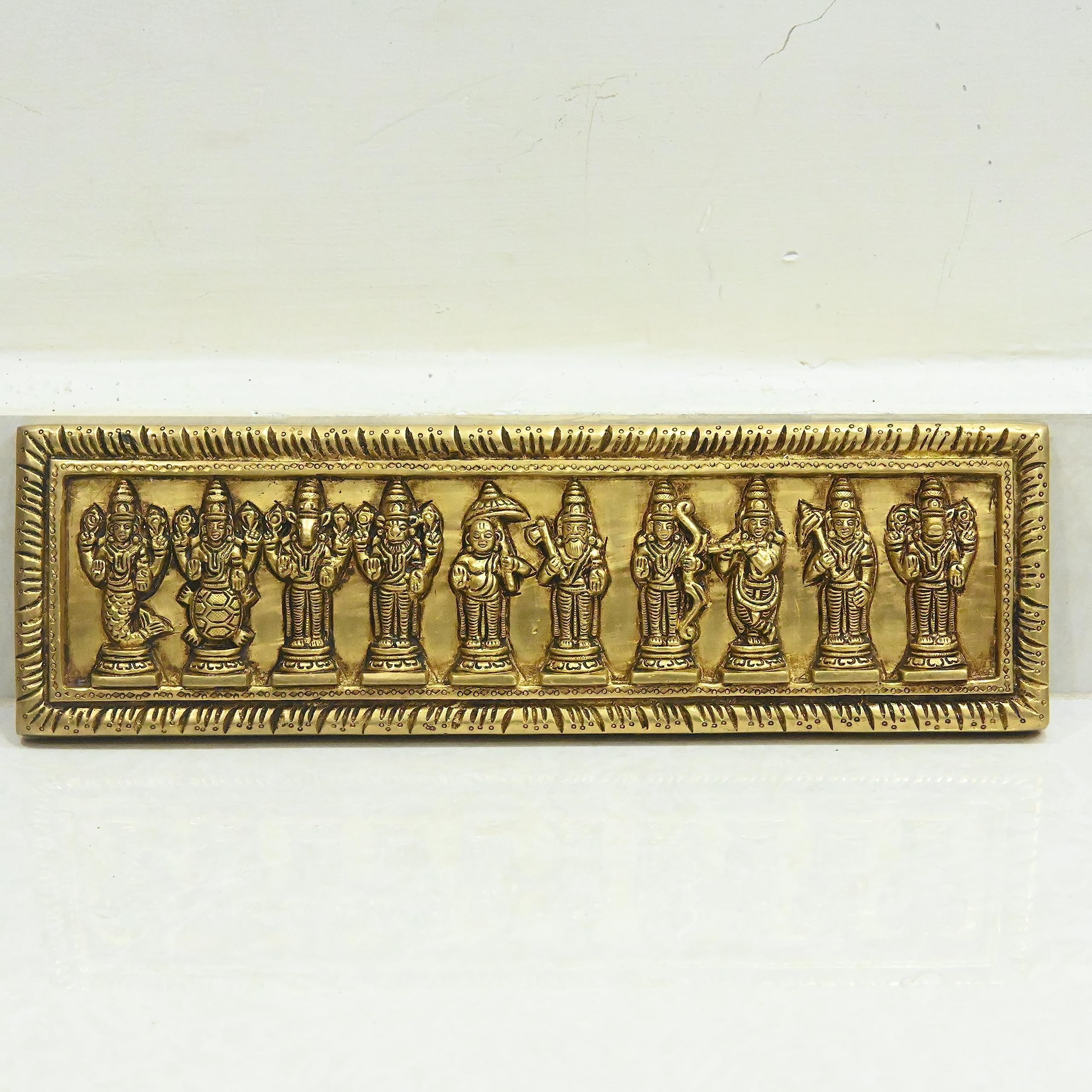Buy Antiq Décor Dashavatar Wall Hanging aka Brass dasavatharam Wall ...