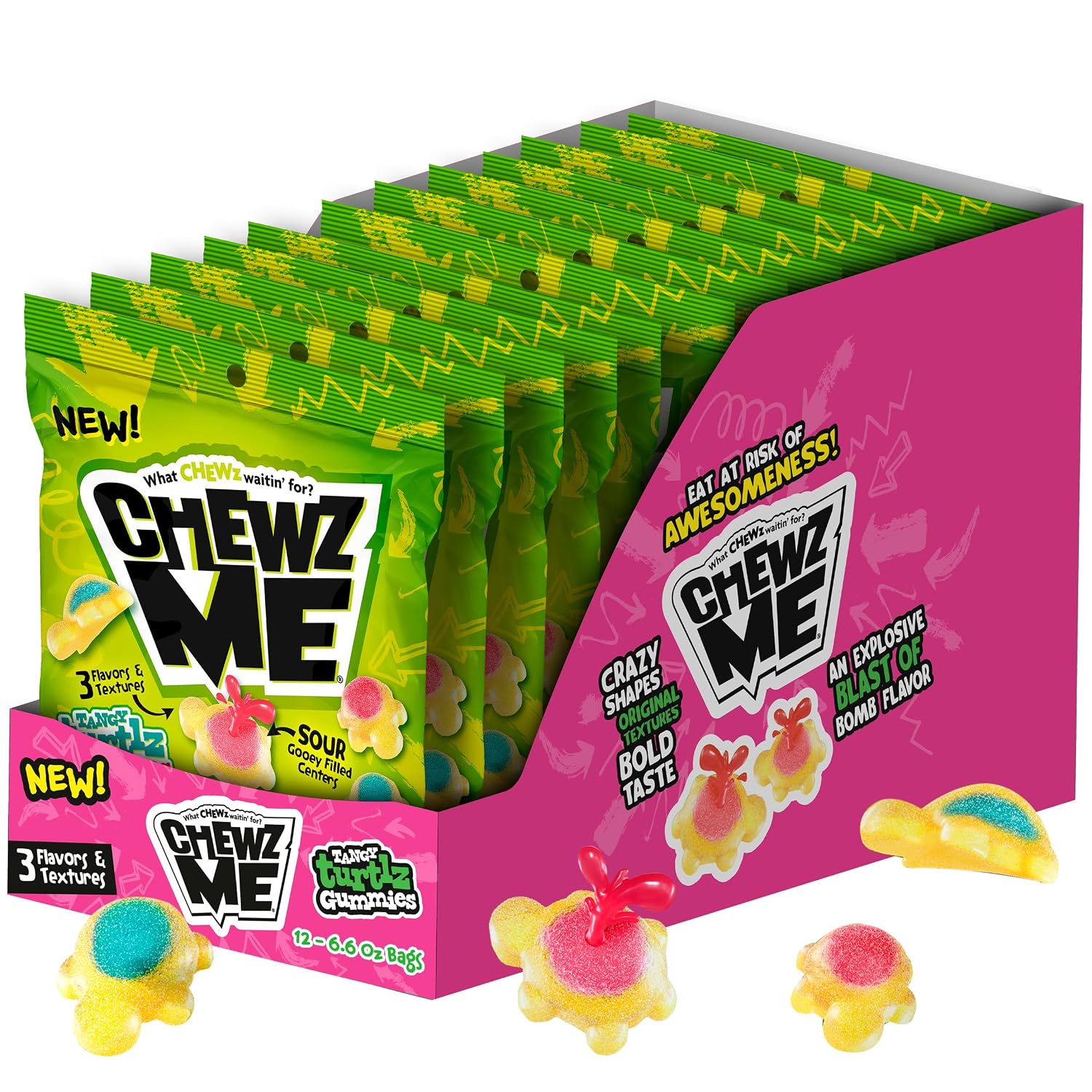 Amazon.com : ChewzMe Turtlz - Jelly Filled Gummies & Fruity Snacks ...