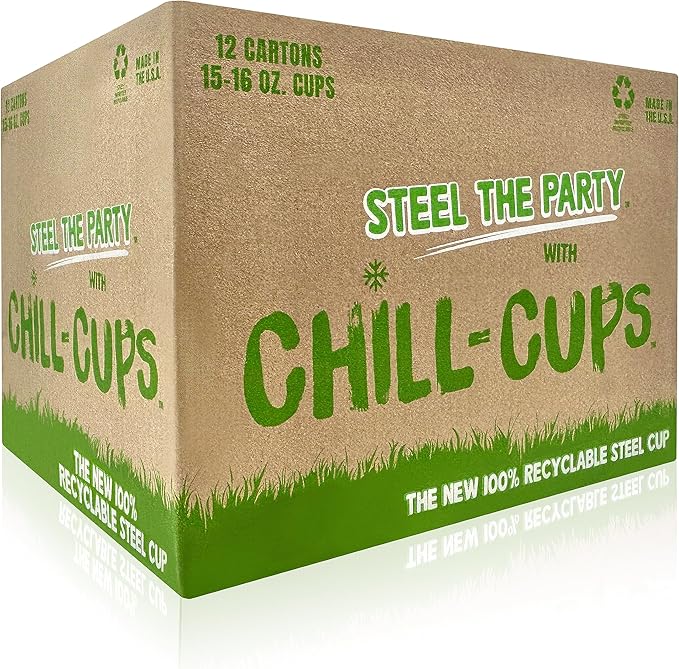 Amazon.com: Steel Chill Cups, 16 oz Party Cup, 180 CT, 100% Recyclable ...