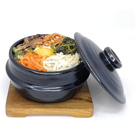 Amazon.com | Crazy Korean Cooking Korean Stone Bowl (Dolsot), Sizzling ...