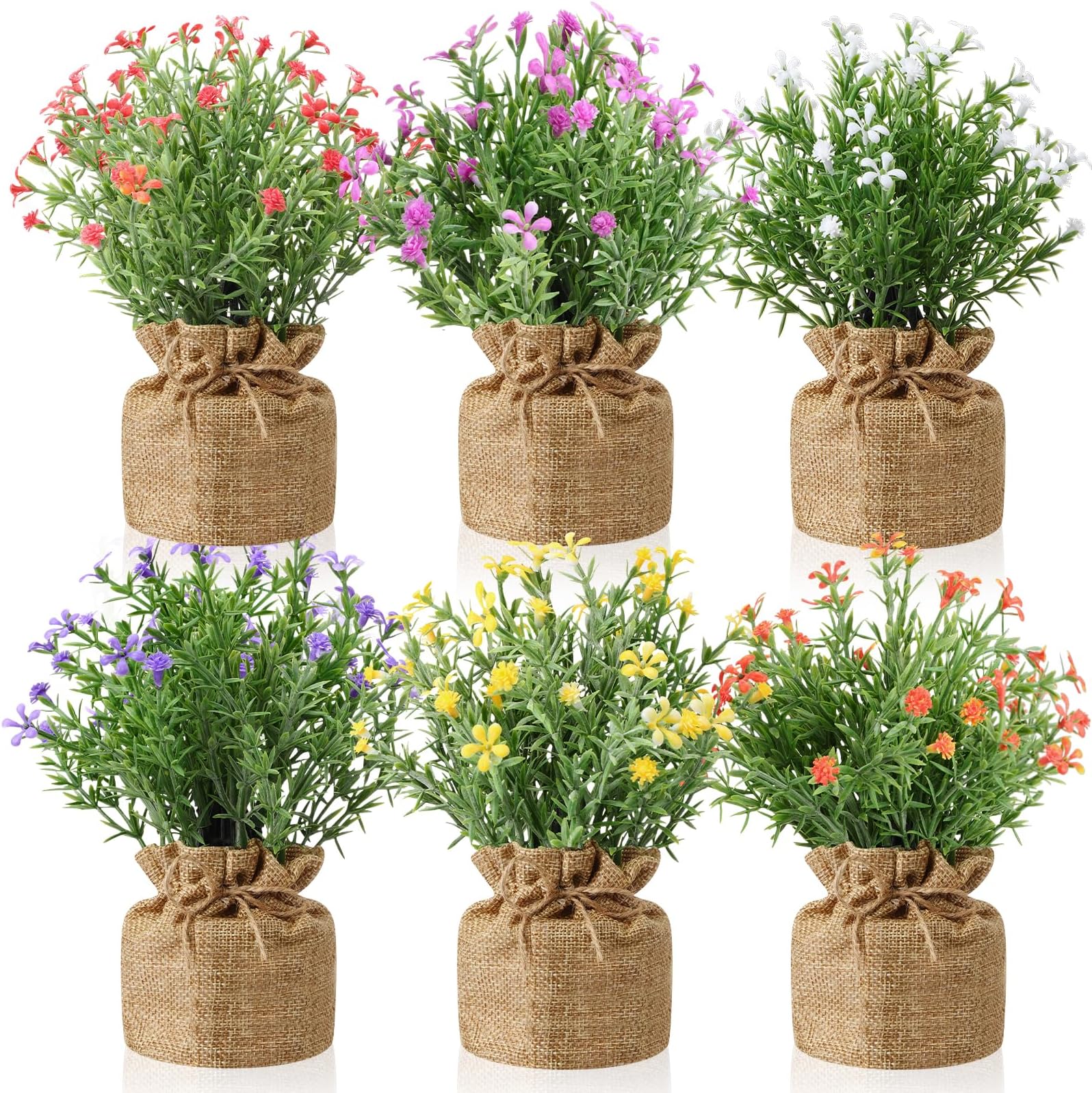 Amazon.com: 16 Pcs Small Fake Plants Artificial Potted Plants Faux ...