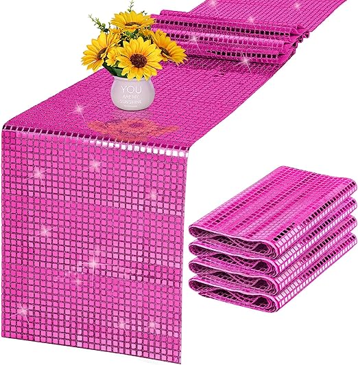 Amazon.com: Aneco 2 Pack Disco Party Table Runner 11 x 108 Inch Mirror ...