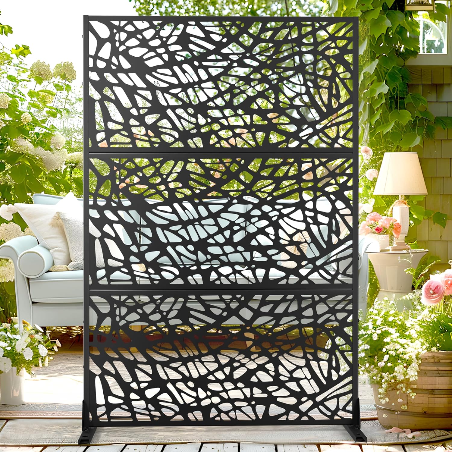 Amazon.com: 72" H×47" W Metal Privacy Screen Outdoor Privacy Screen ...