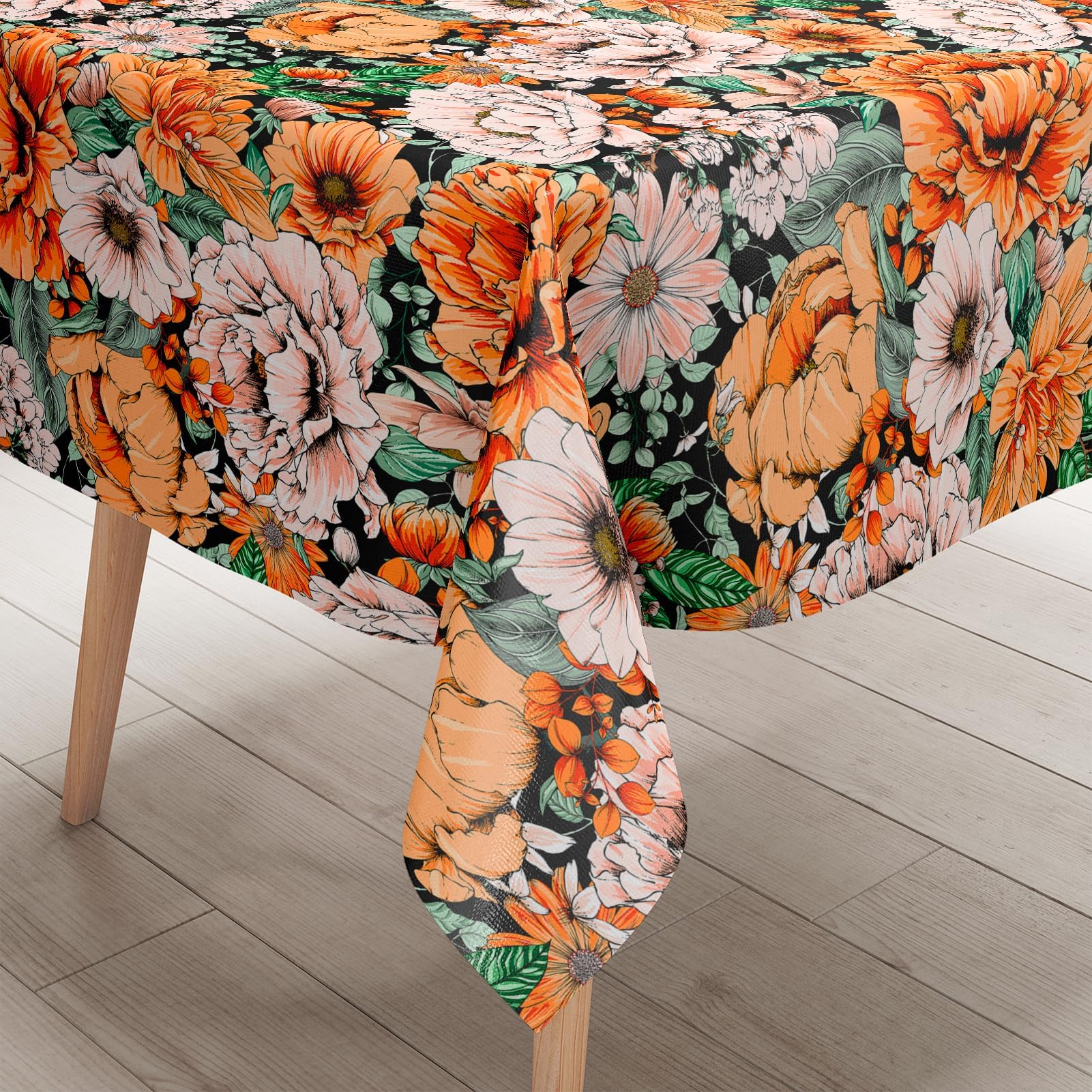 Amazon.com: AnyDesign Floral Tablecloth 60 x 104 Inch Watercolor Flower ...