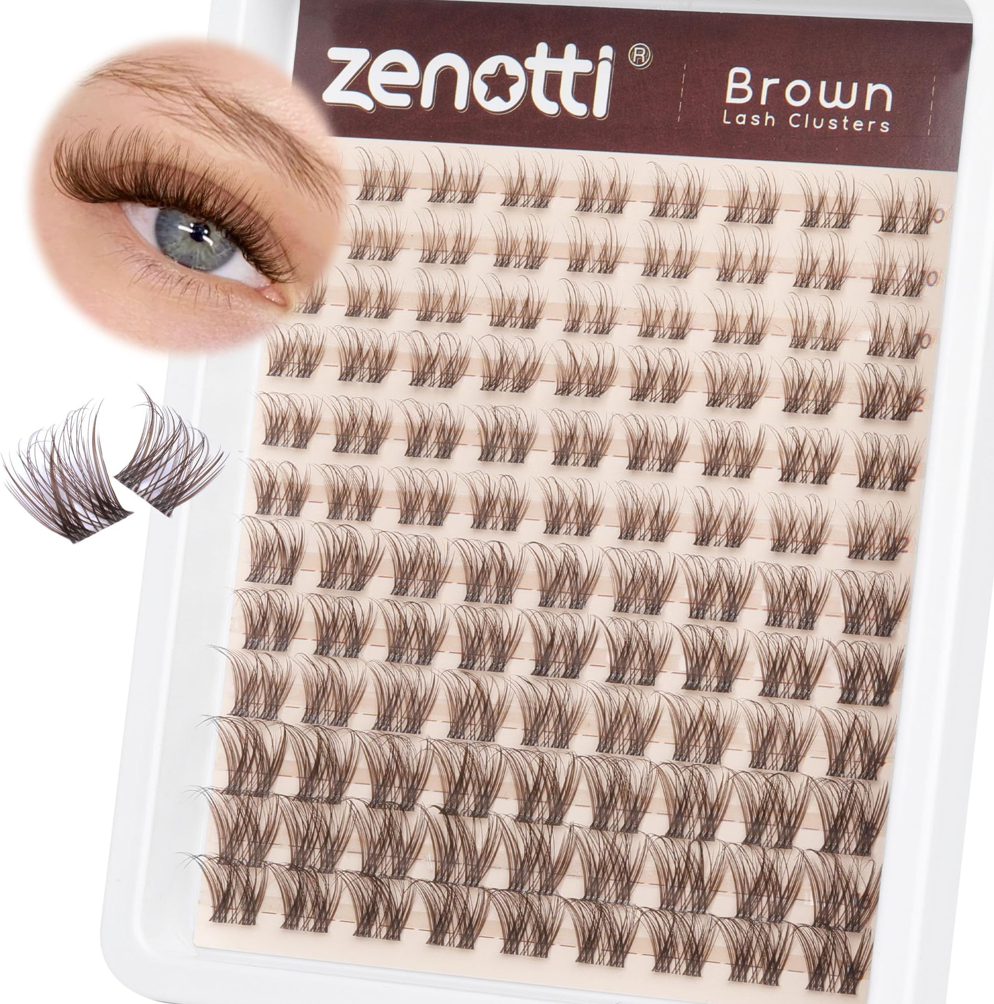 Amazon.com: Brown Lashes Clusters Natural Eyelash Clusters Invisible ...