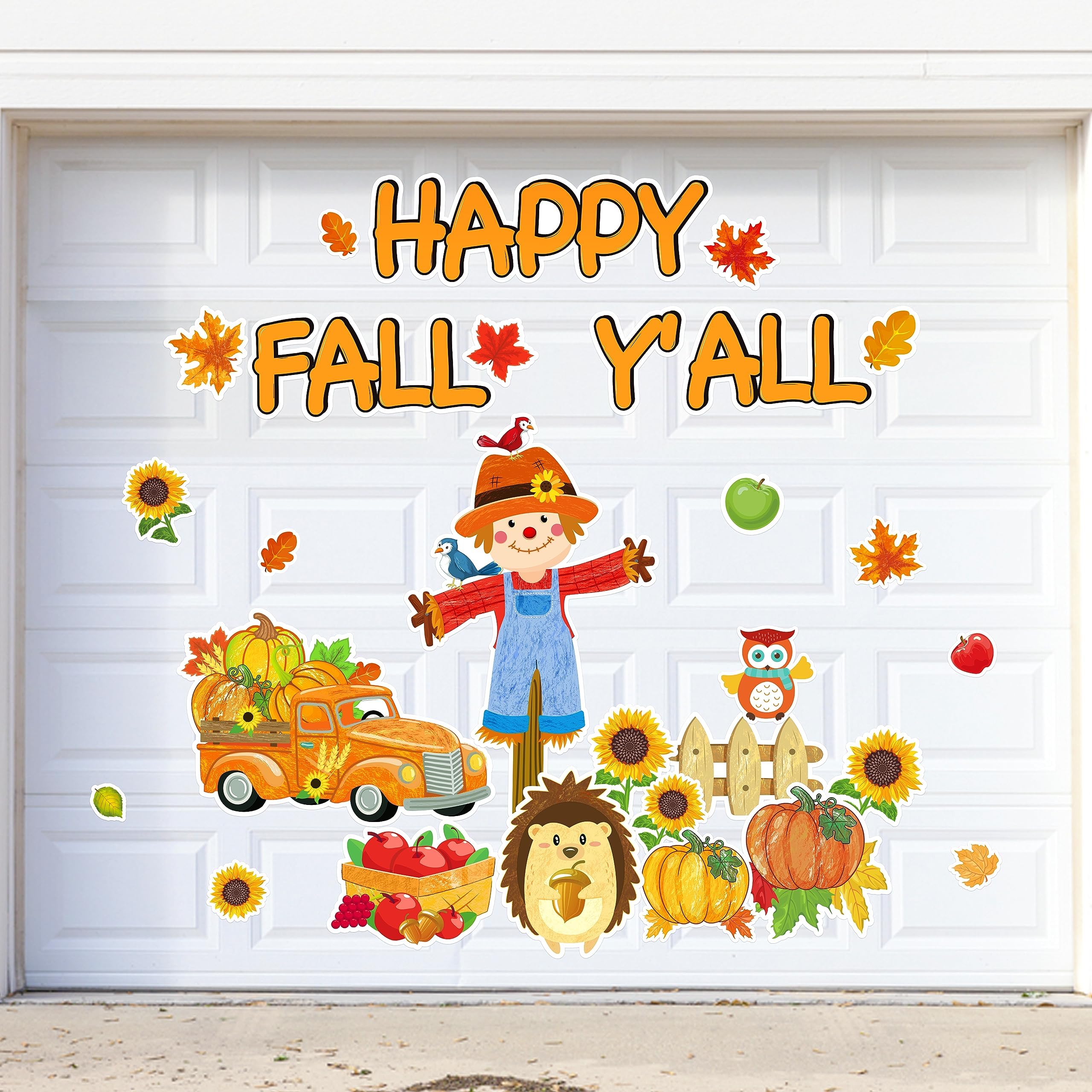 Amazon.com: Xuhal 4 Pcs Fall Thanksgiving Garage Door Decorations ...