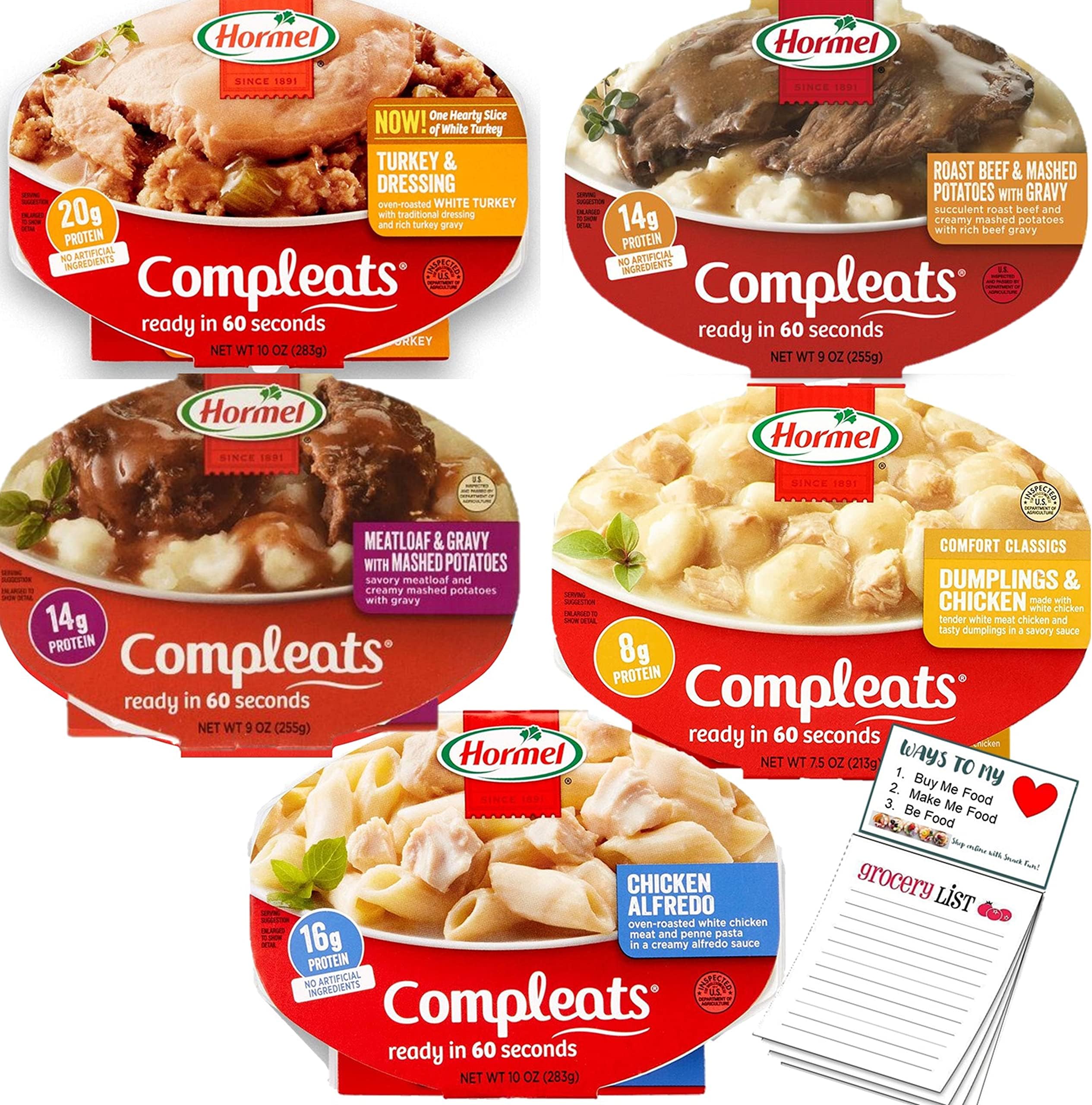 Amazon.com : Hormel Compleats Ready to Eat Meals Variety Pack of 5 ...