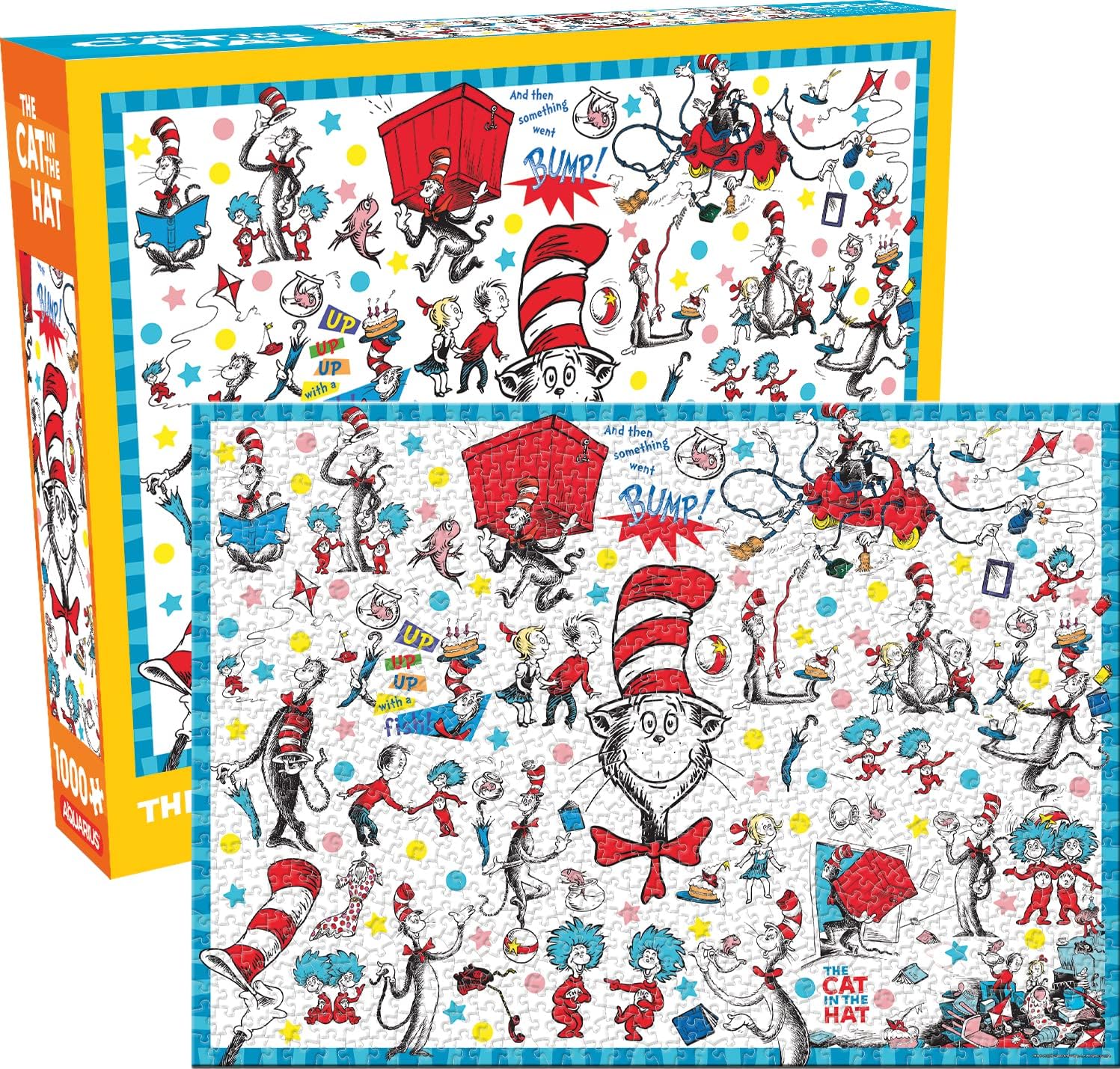 Amazon.com: AQUARIUS Cat in The Hat Puzzle (1000 Piece Jigsaw Puzzle ...