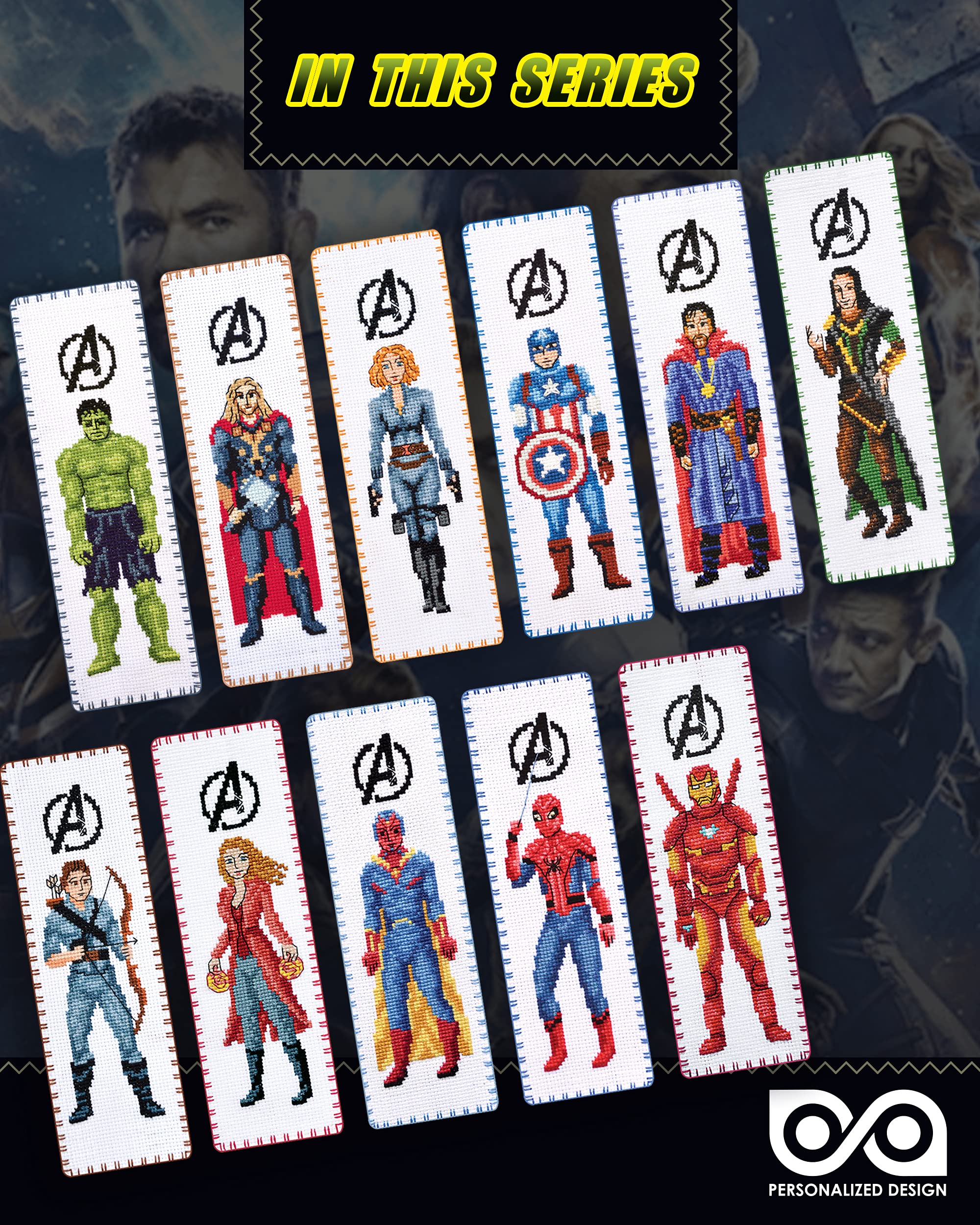 Superhero Cross Stitch Bookmark Patterns