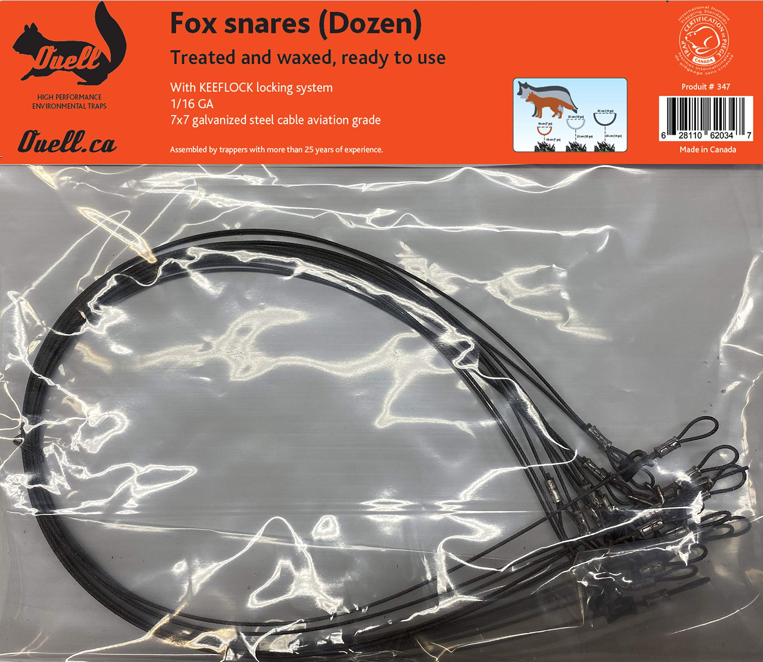 Fox Snares - 12 Pack - Ready to use, Effectively captures Fox - Snare ...