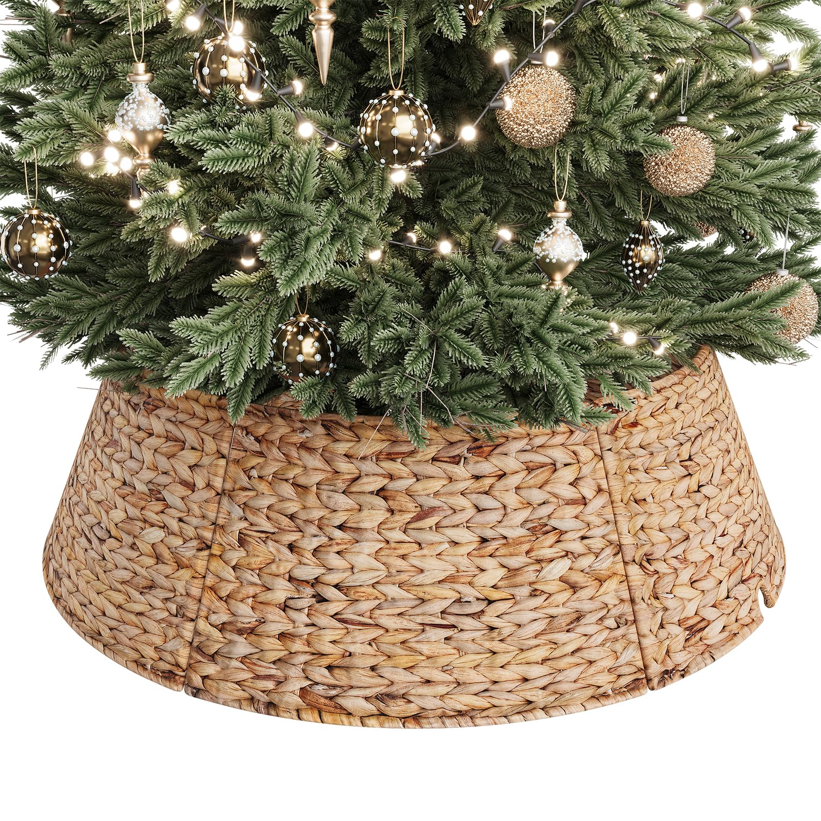 Amazon.com: ELYKEN 33-Inch Woven Rattan Christmas Tree Collar, Stylish ...