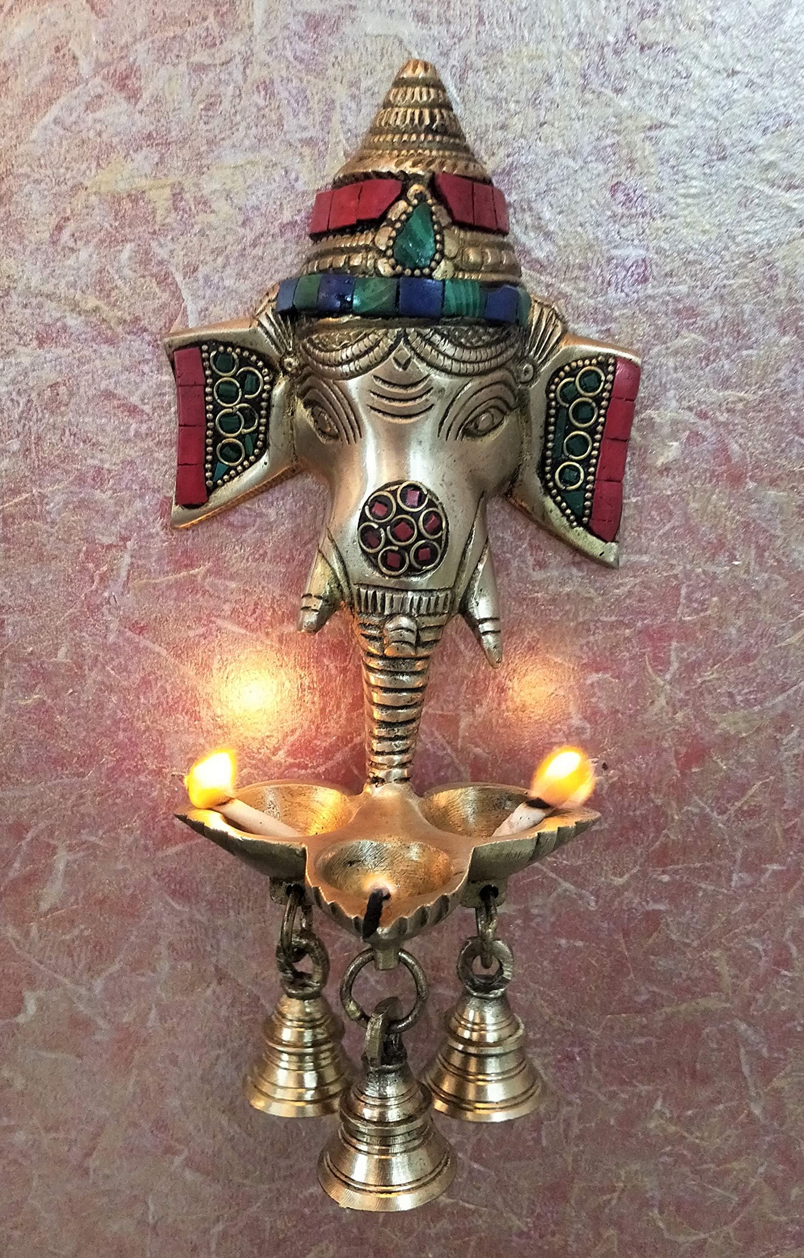 Buy DecorTwist Brass Diya for Puja Wall Hanging Diya Holder for Pooja ...
