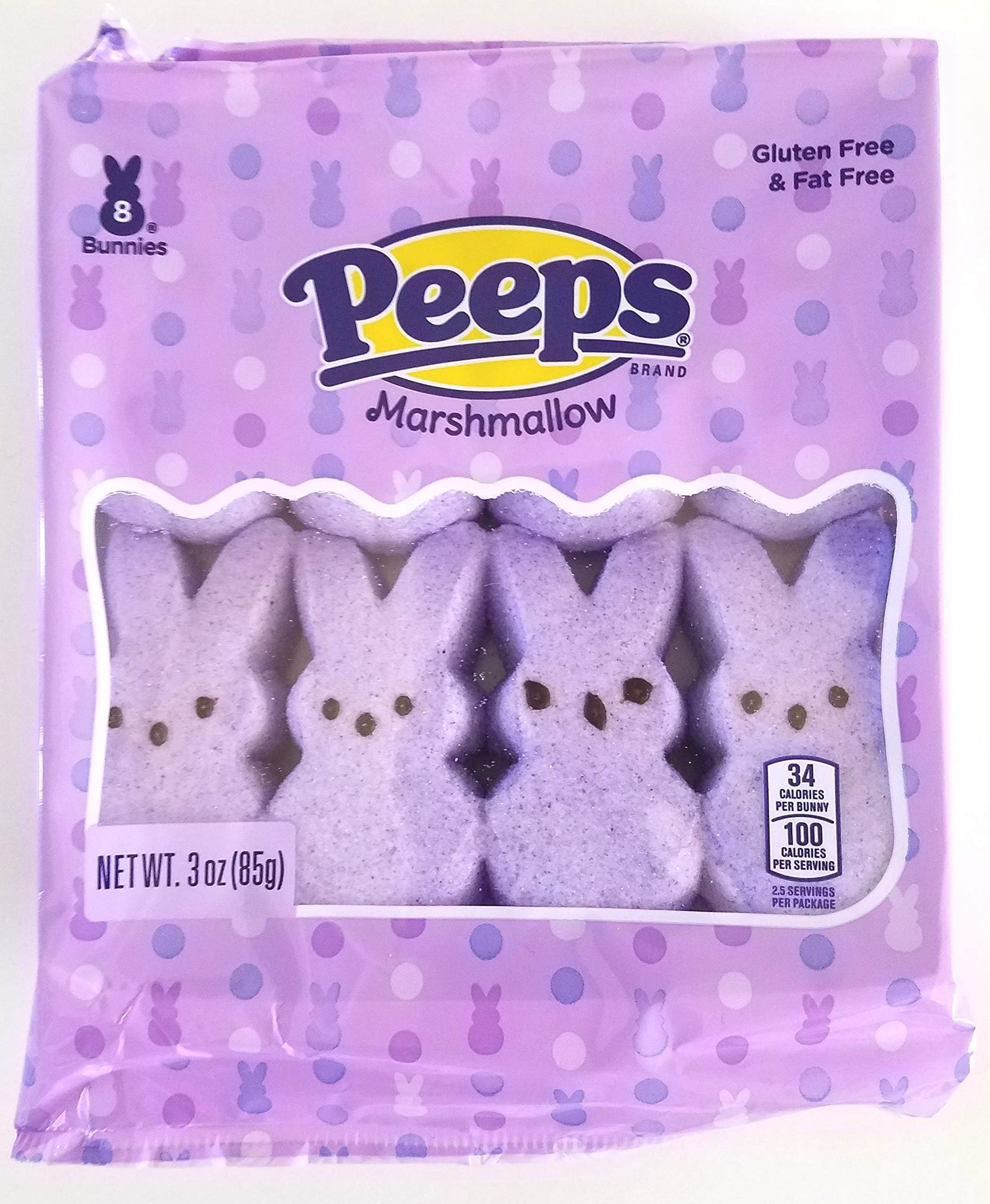Amazon.com : Peep (1 bag) Easter Blue Marshmallow Bunny Candy - 8 Bunnies per Bag - Gluten & Fat ...