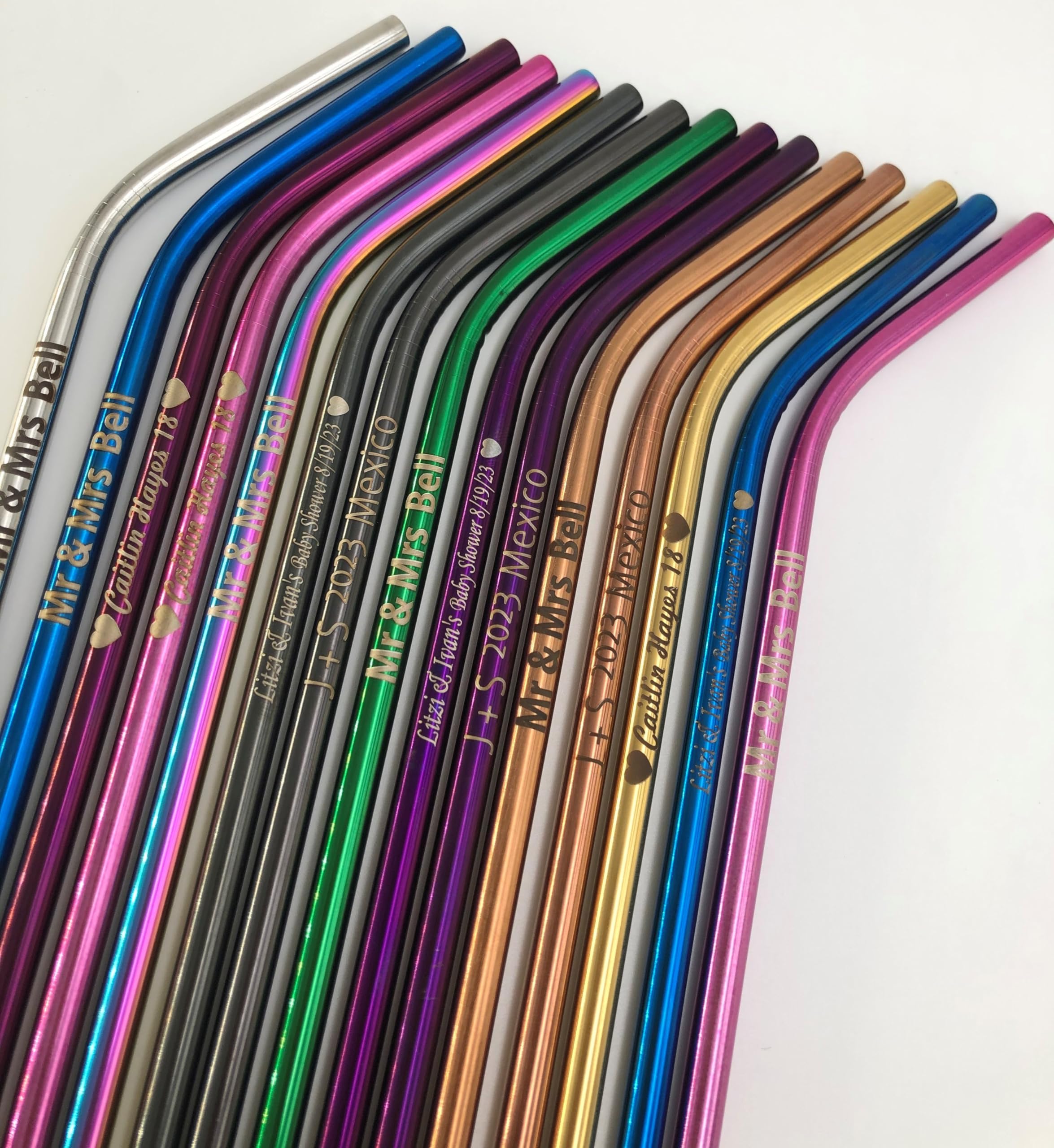 Amazon.com: Allendo Customized Straws Reusable 304 Stainless Steel ...