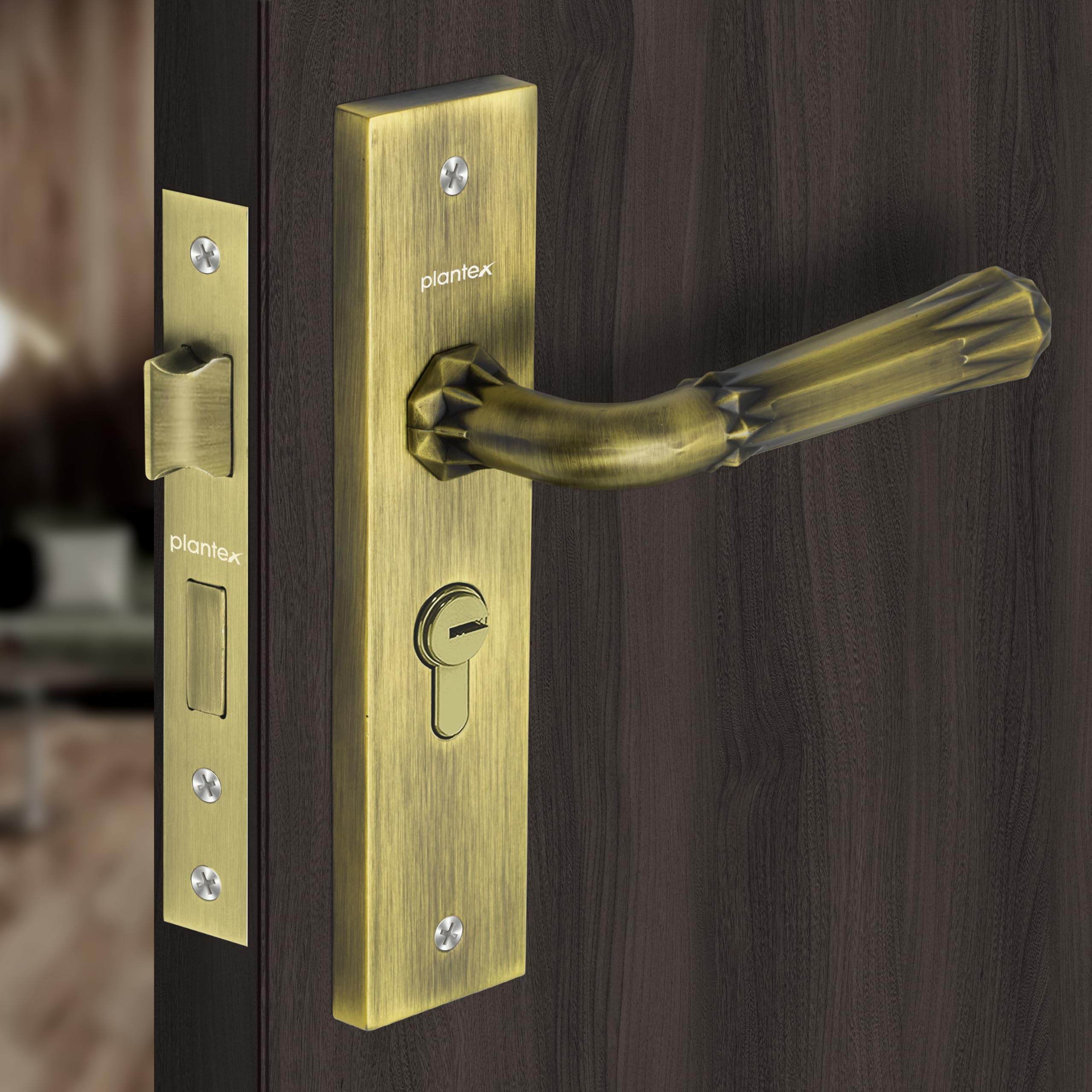 Plantex Heavy-Duty Door Lock Set - Main Door Lock Handle Set/ 6-Lever ...
