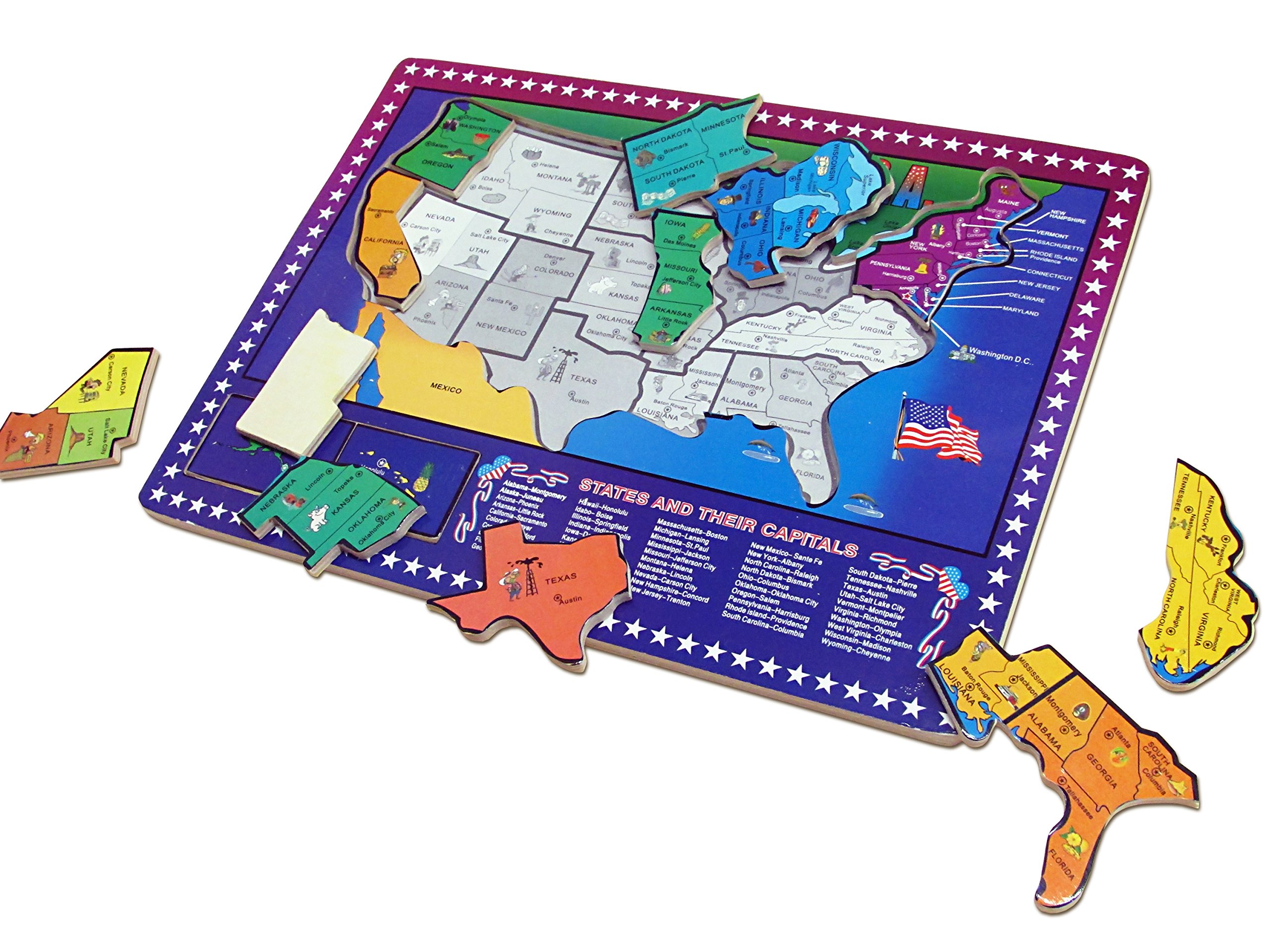 Buy Dazzling Toys USA Puzzle | 50 States and Capitals Educational ...