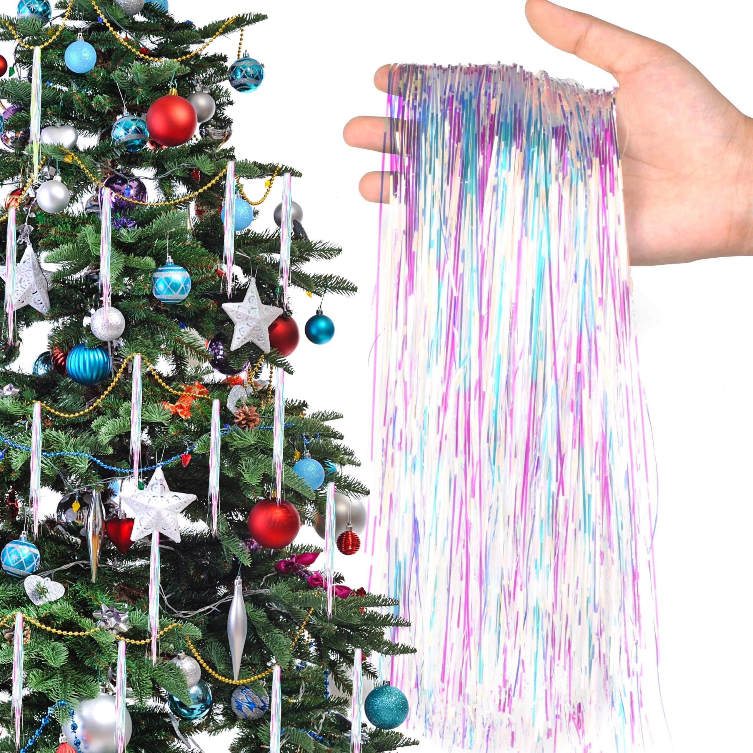Amazon.com: 6000 Strands Iridescent Christmas Strand Tinsel Icicle,19.7 ...