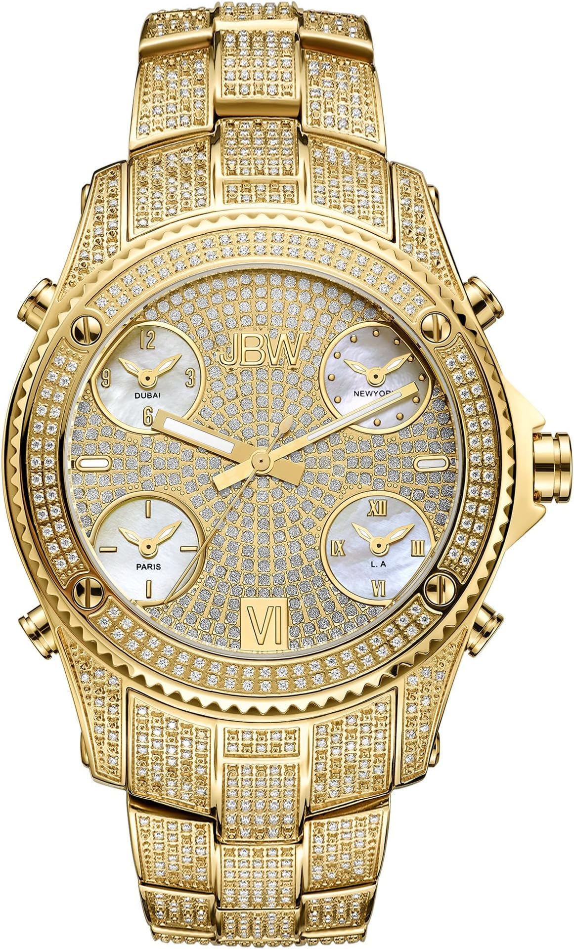 JBW Women's Cristal 34 0.12 ctw Diamond Stainless Steel Watch J6383C ...