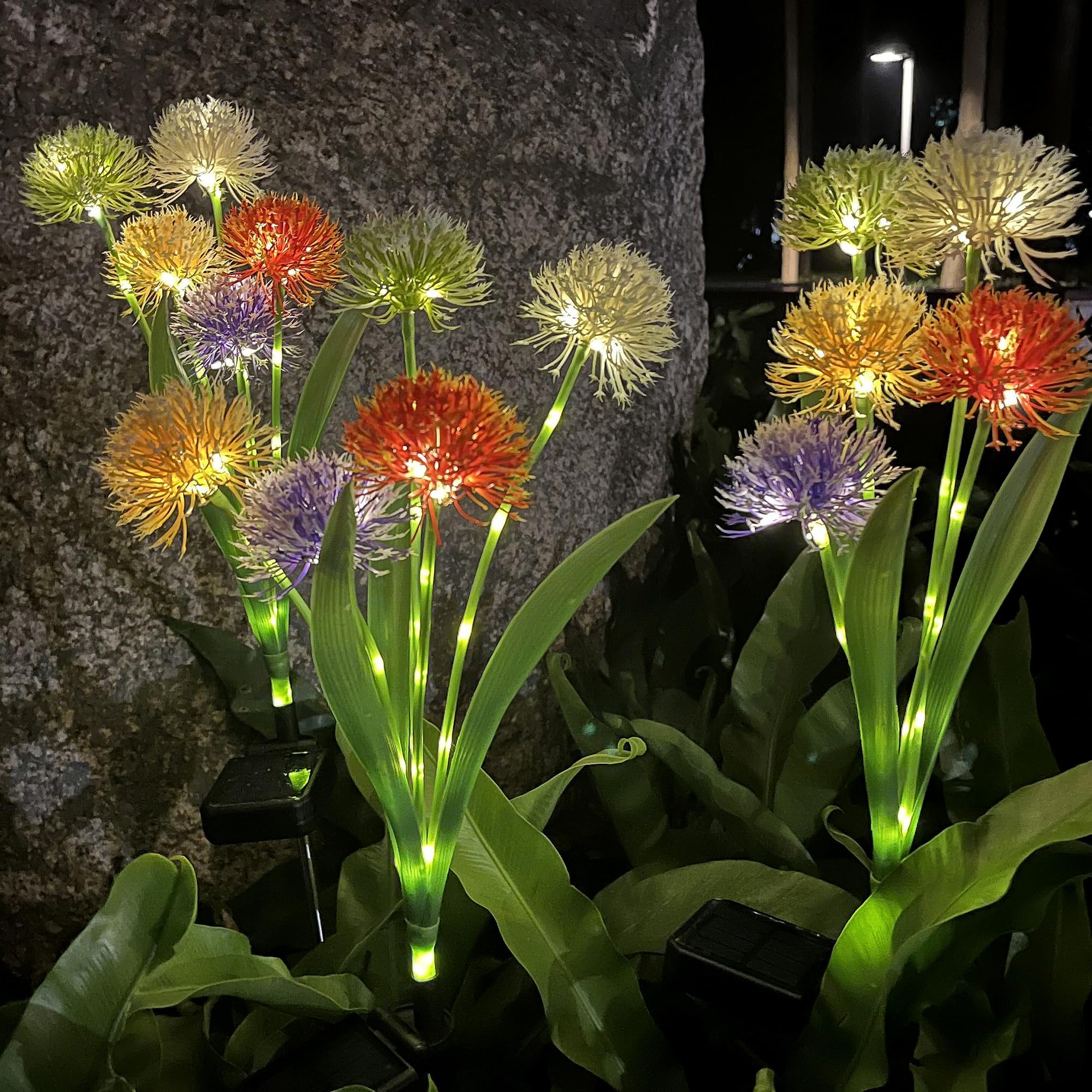 Idefair Solar Garden Lights Tree Outdoor Multi-Color Changing LED Stake ...