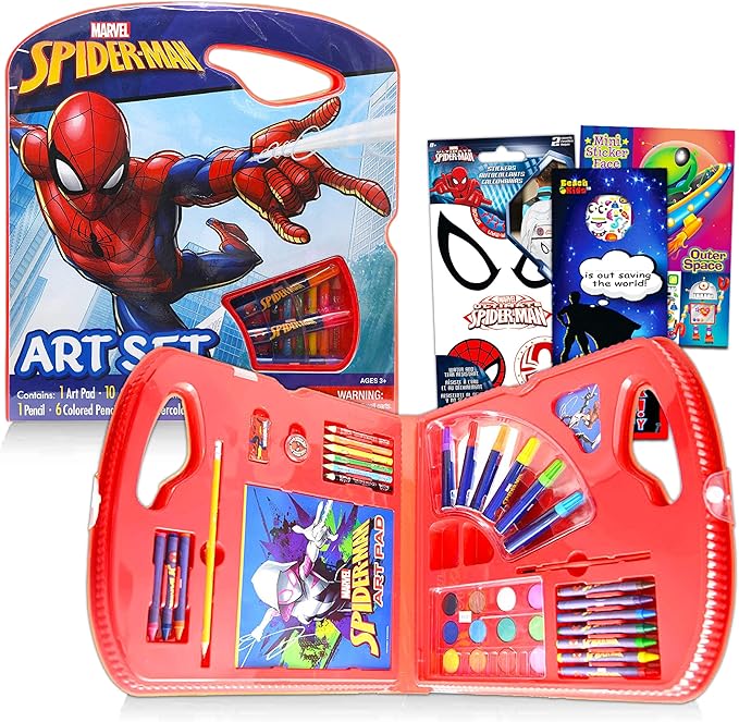 Amazon.com: Marvel Spider-Man Art Set Bundle ~ 40 Pc Superhero Art Kit ...