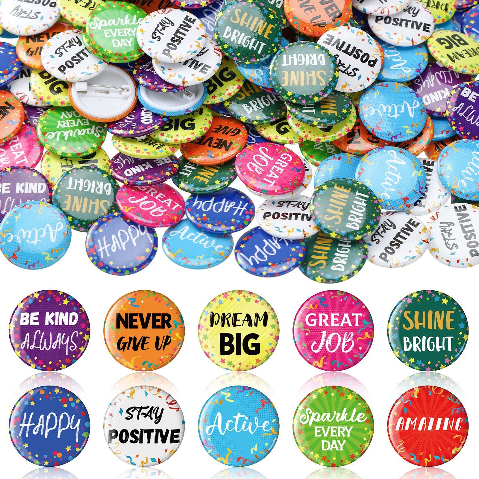 Button Pins Recognition Pins Highergo 204 Pcs Reward Pins Mini ...