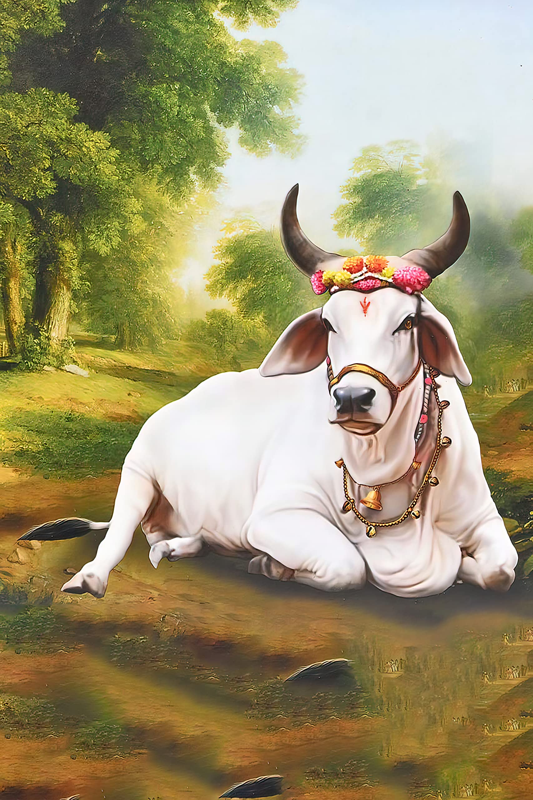wallpics®Hindu Religious Kamdhenu Cow Vinyl Sticker Poster II (60cm x ...