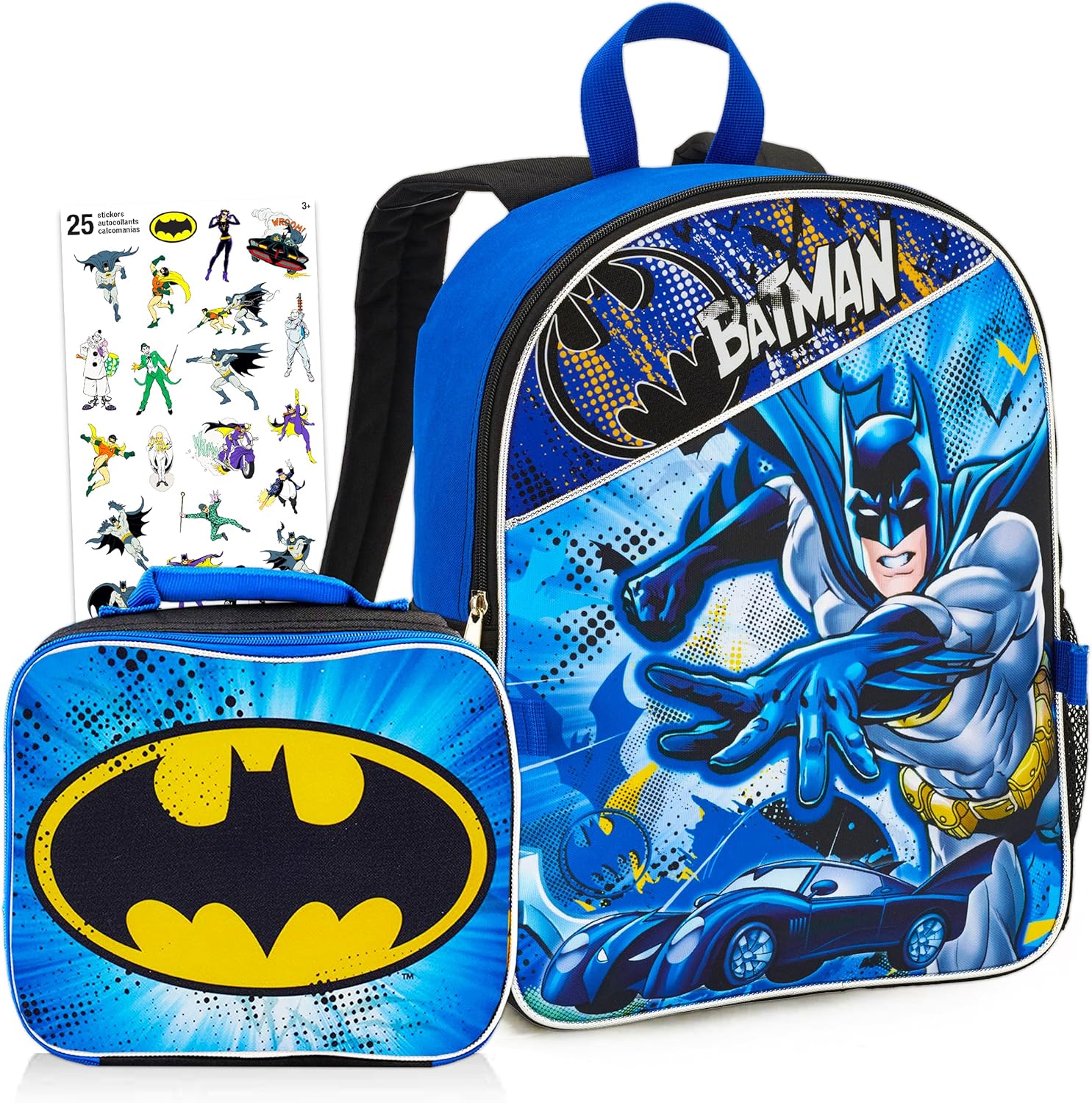 Amazon.com: Batman Backpack and Lunch Box Set for Boys Kids ~ 3 Pc ...