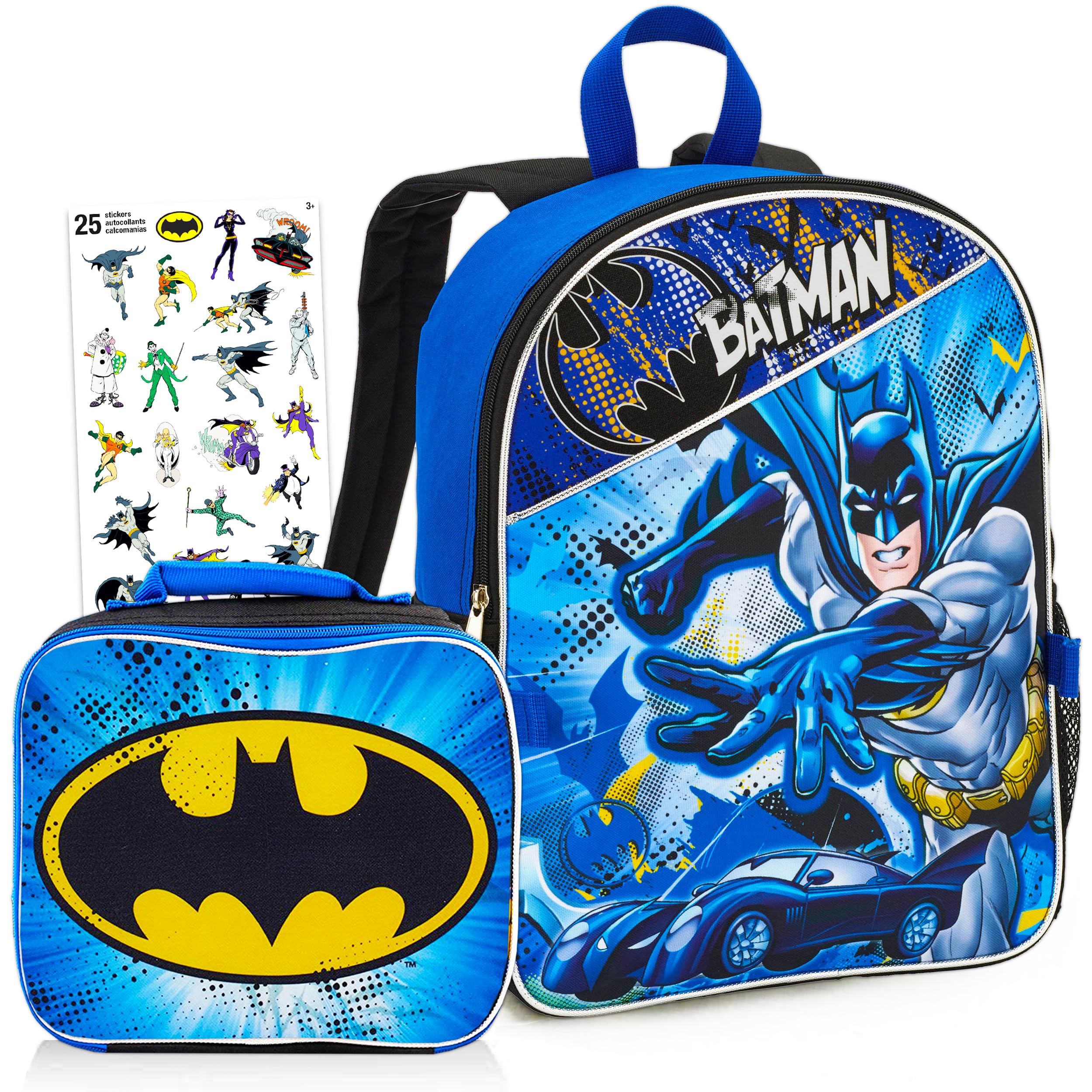 Amazon.com: Batman Backpack and Lunch Box Set for Boys Kids ~ 3 Pc ...