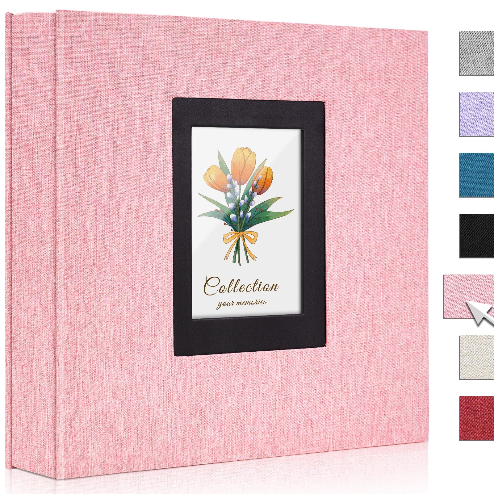 Amazon.com: Linen Photo Album 4x6 600 Photos Vertical Pockets Only ...