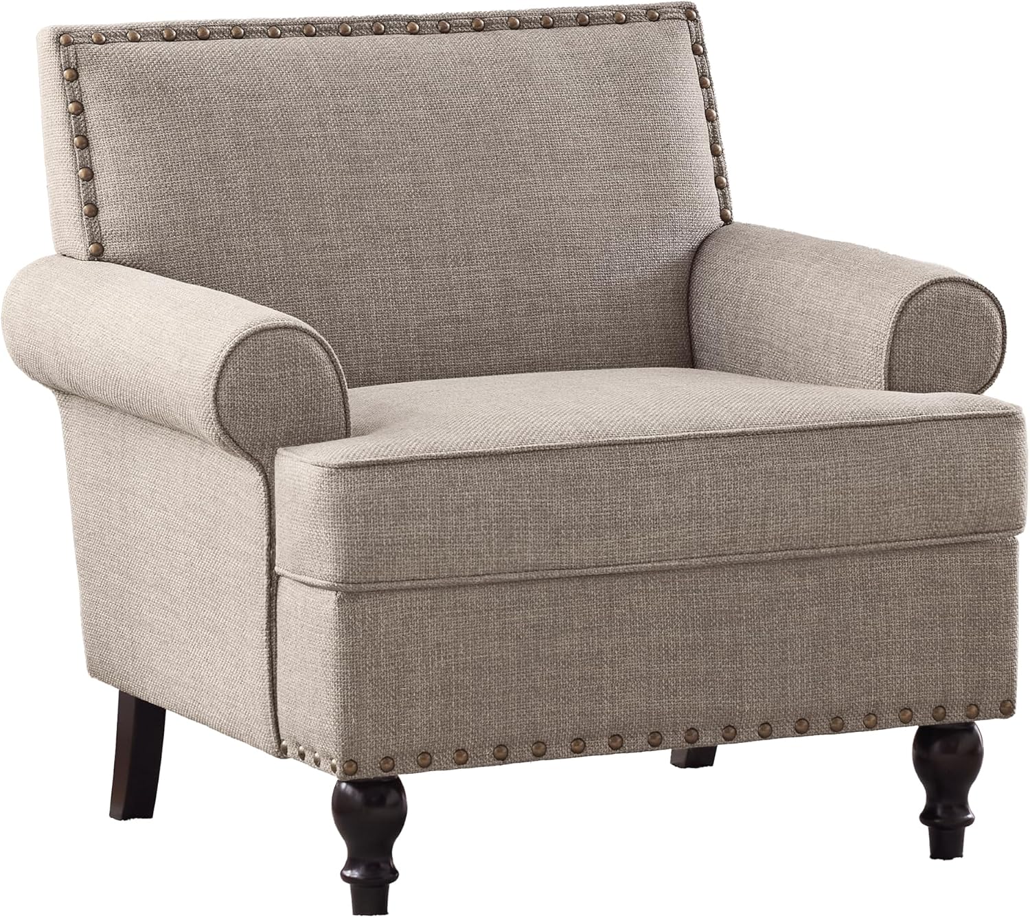 Amazon.com: HUIMO Accent Chair, Sturdy Living Room Chairs with Rivet and Soft Cushion, Mid ...