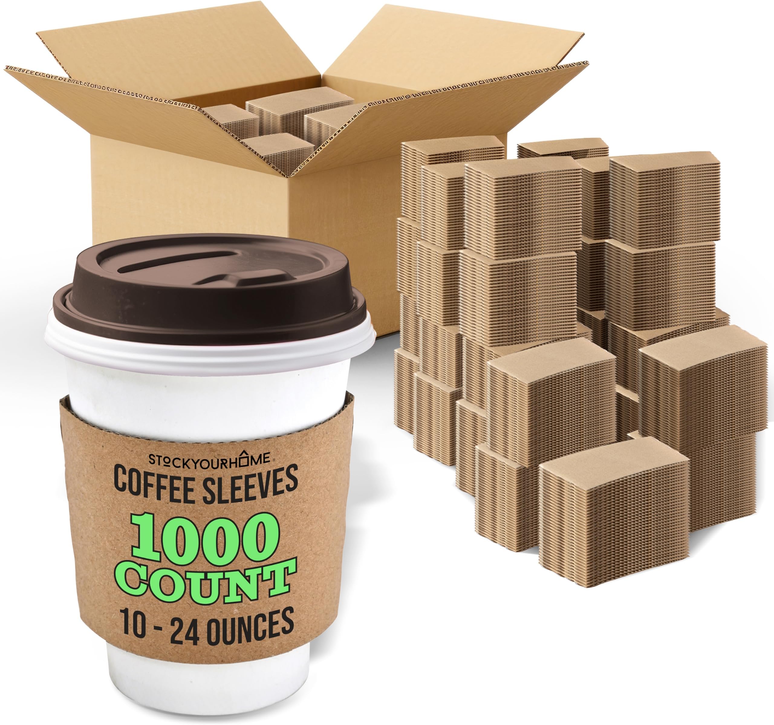 Amazon.com: Vplus 200 Pack Coffee Sleeves, Disposable Cup Sleeves for ...